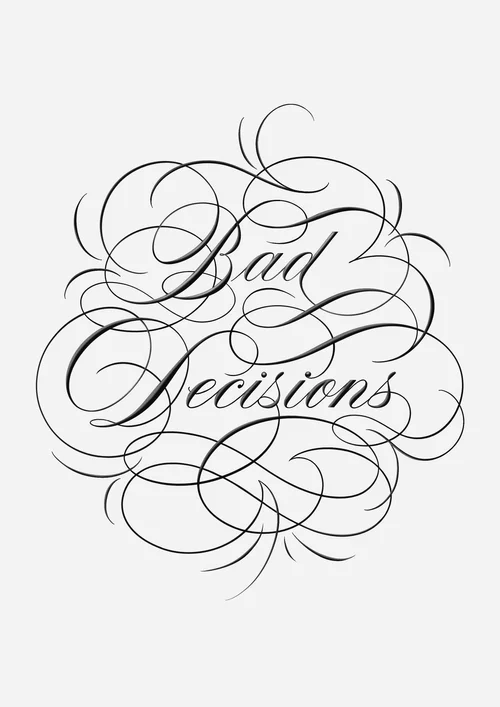 Bad Decisions | Script Lettering Song Title Design — Leah Design ...