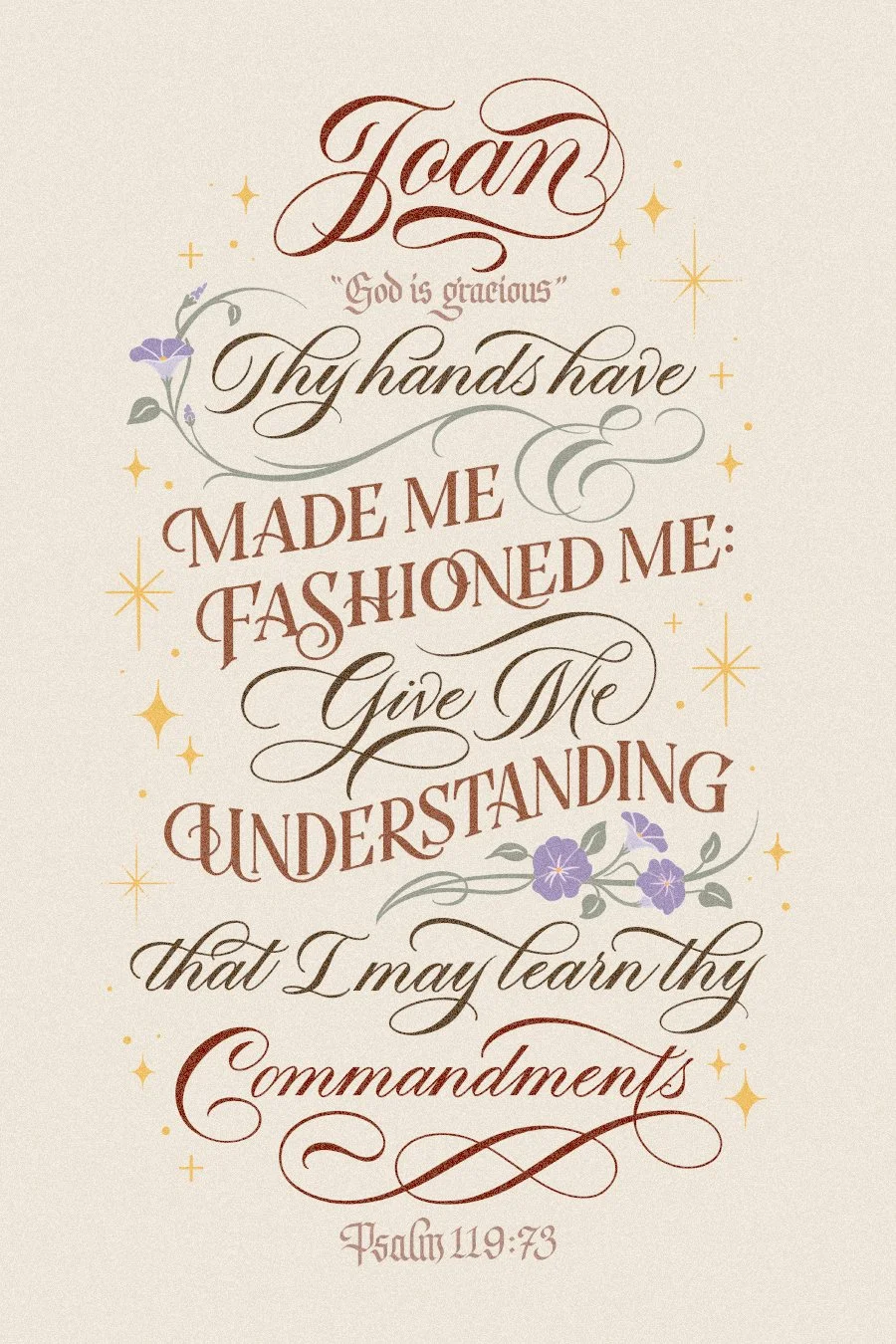 Psalm 119:73 | Bible Lettering Art — Leah Design | Custom Hand ...