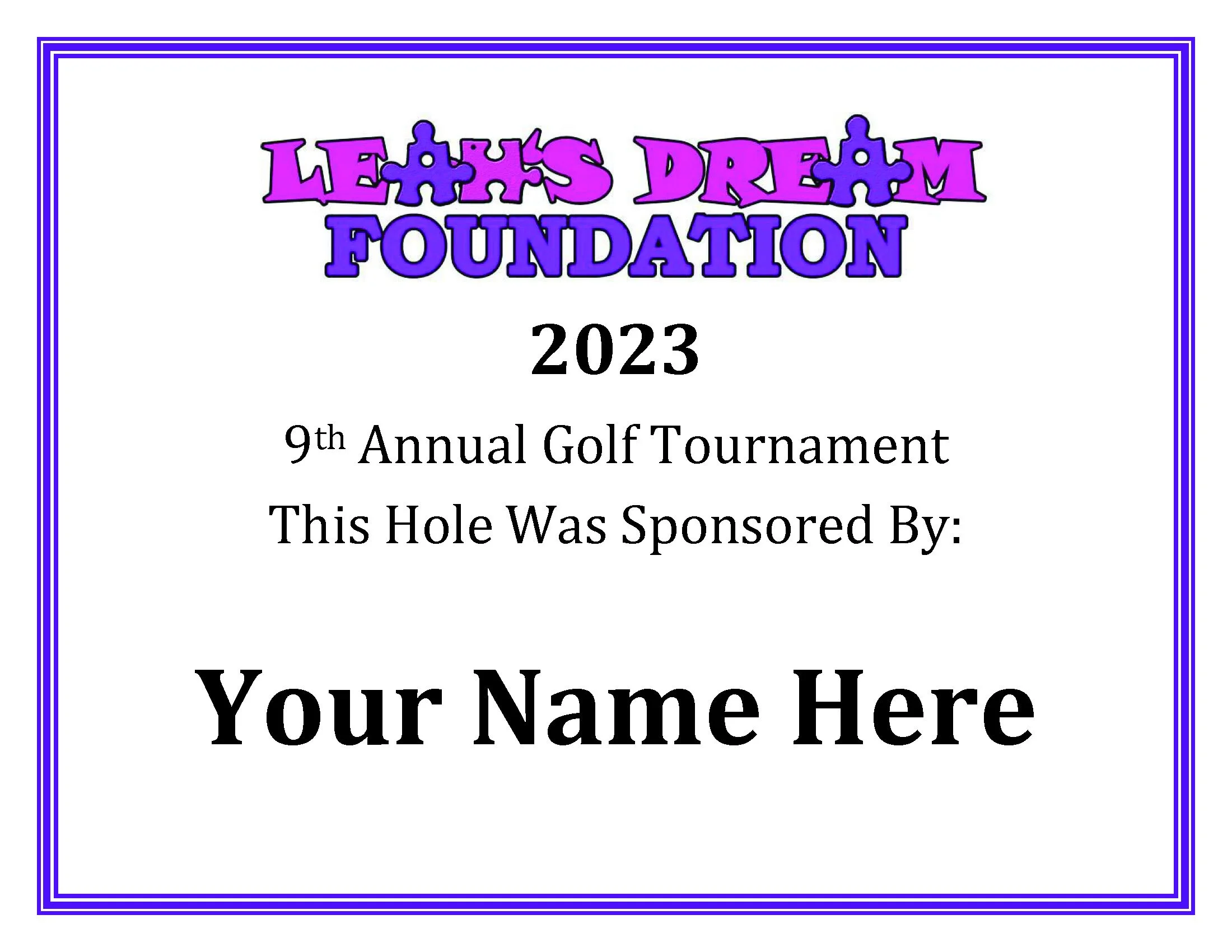 Event Sponsorship — Leah's Dream Foundation