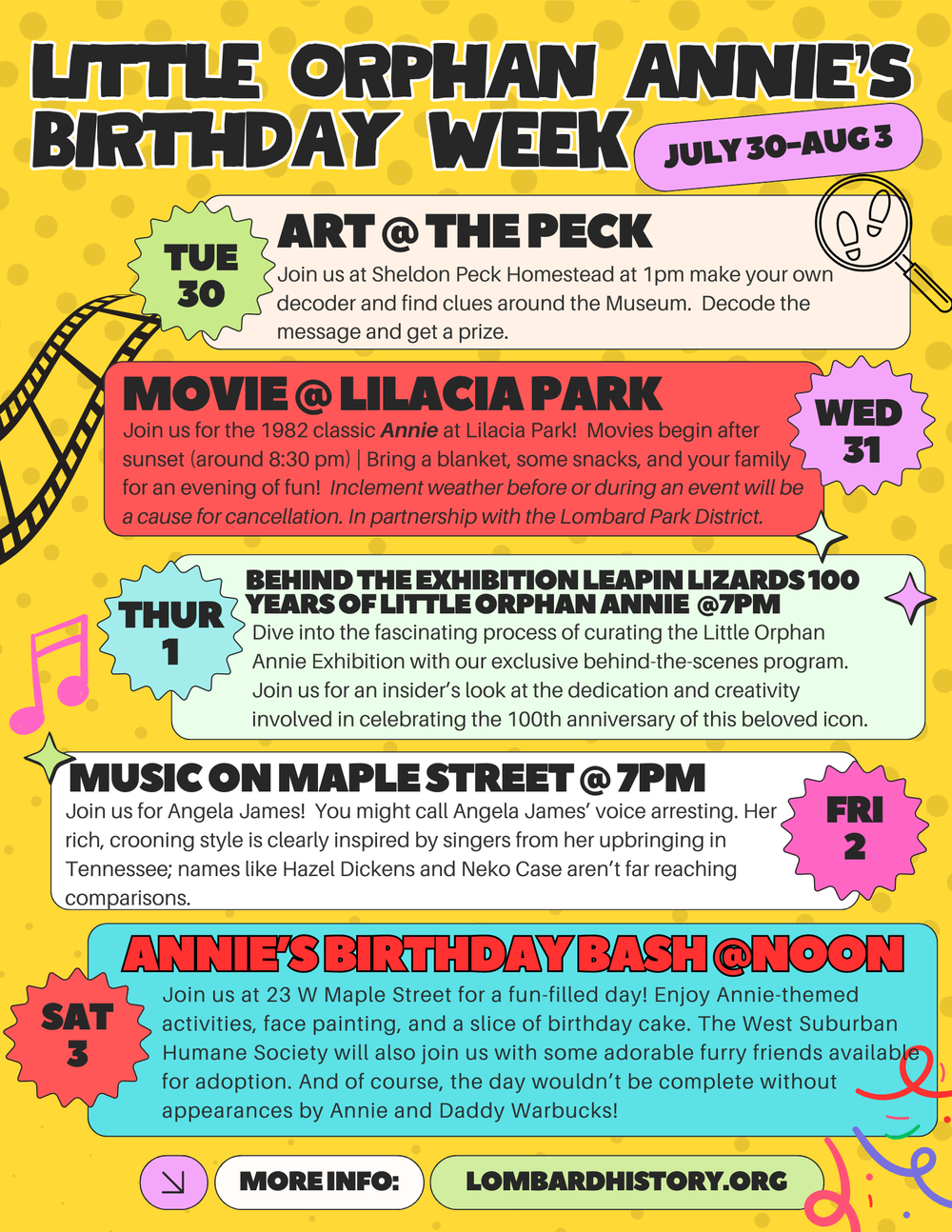 Little Orphan Annie's Birthday Week — Lombard Historical Society