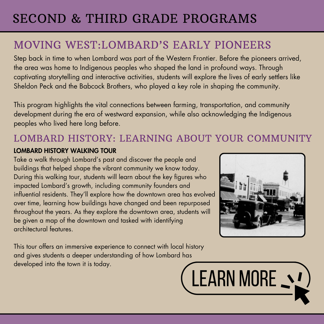 Teacher Hub & Home School Groups — Lombard Historical Society