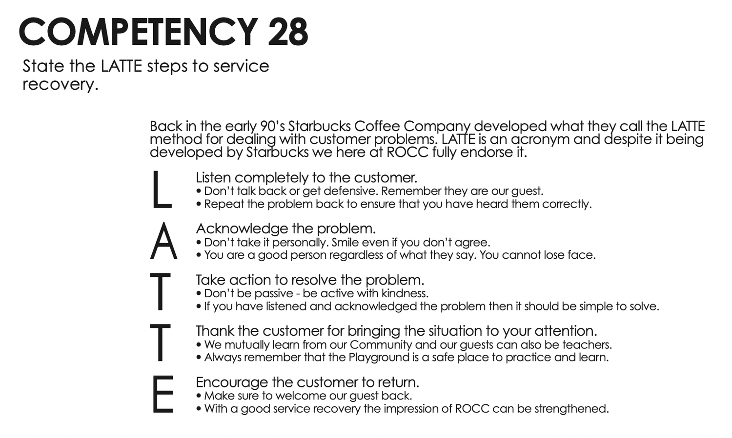 Developing and Maintaining a Coffee Training Program — ROCC