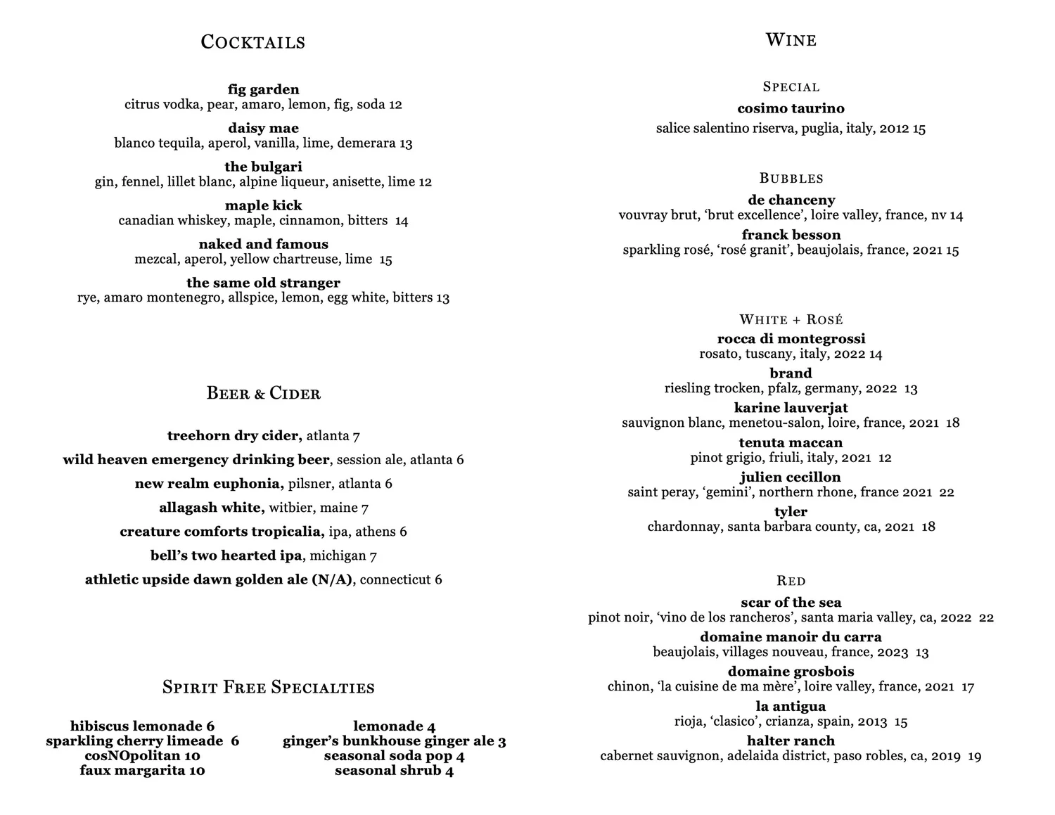 Drink — Five & Ten