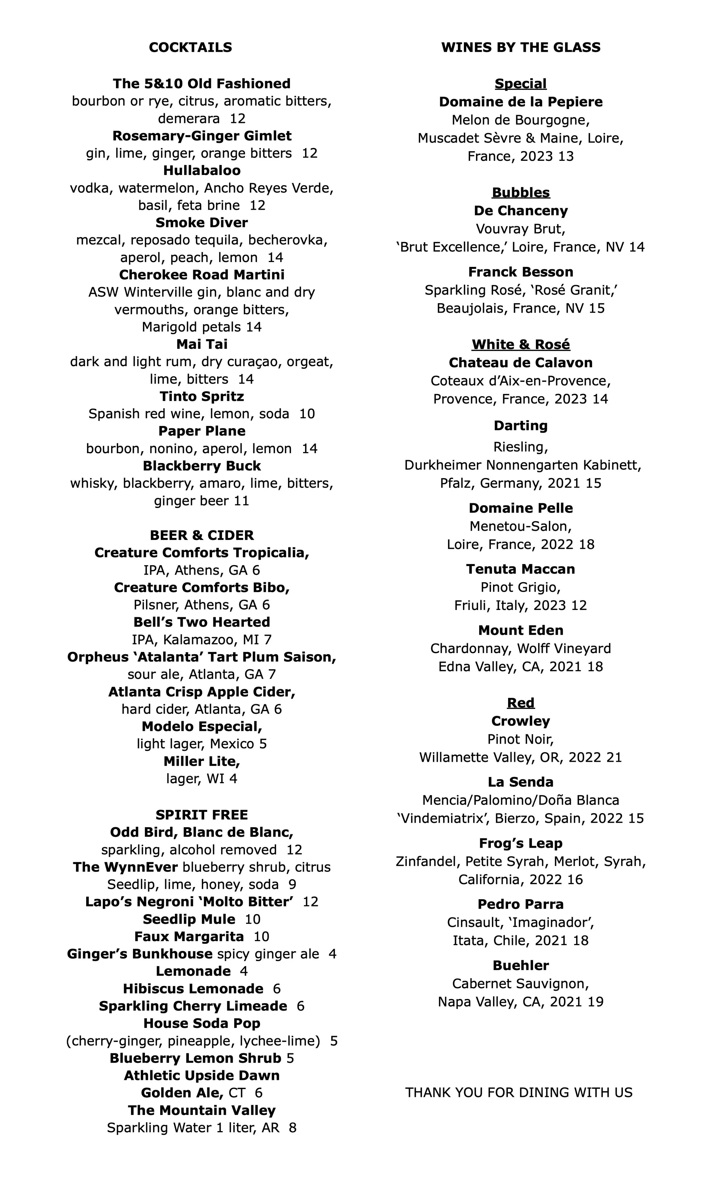 Drink — Five & Ten