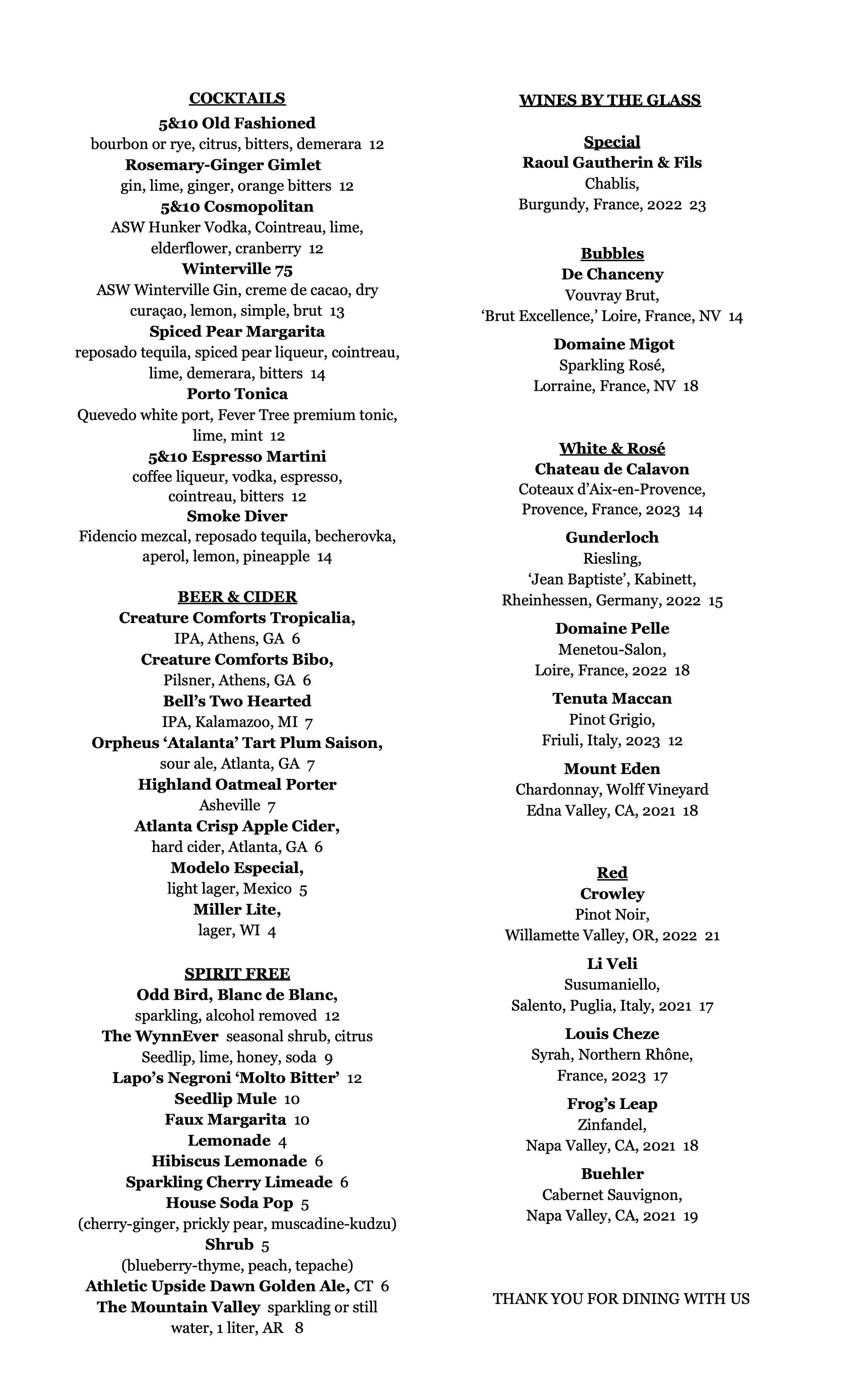 Drink — Five & Ten