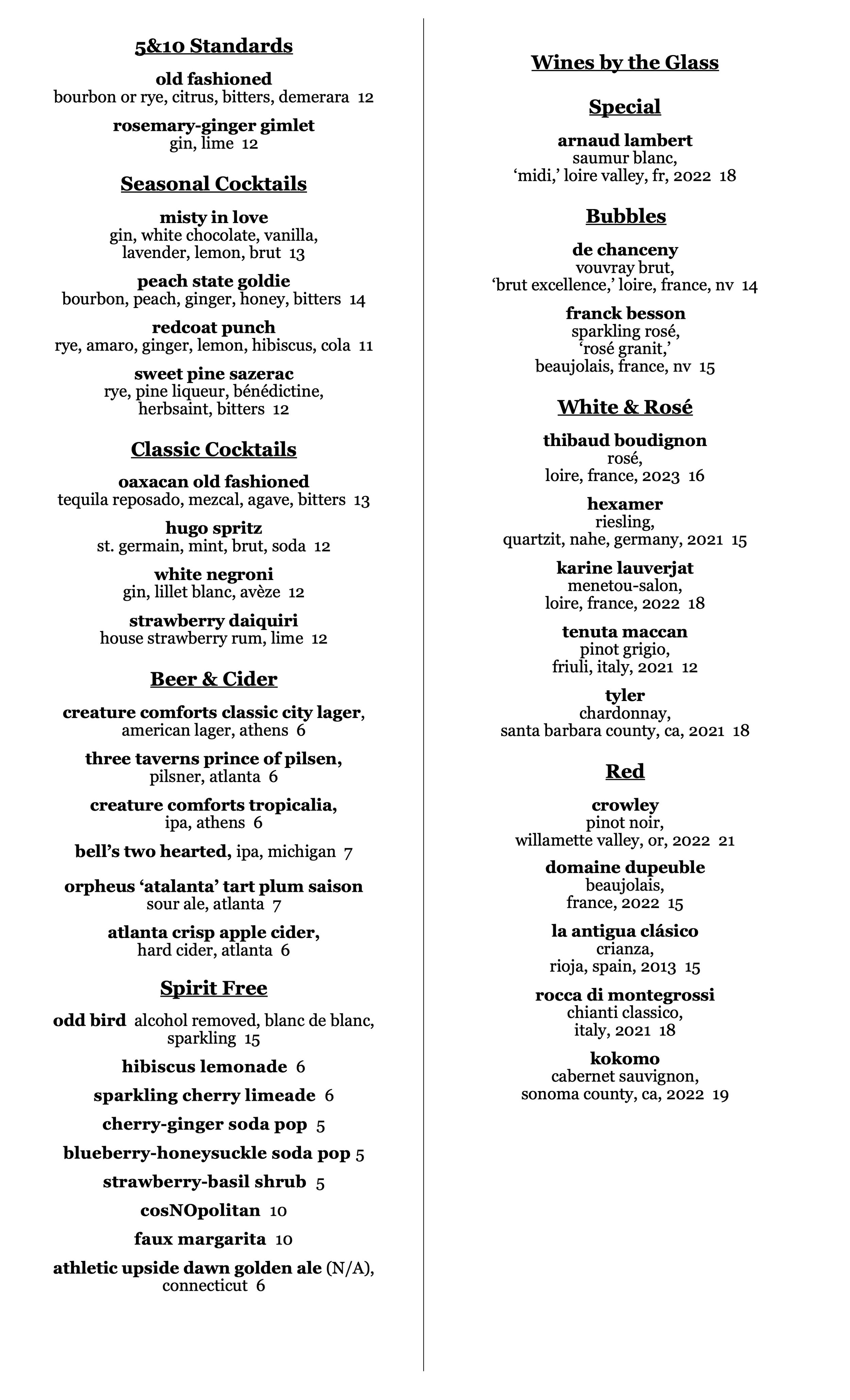 Drink — Five & Ten