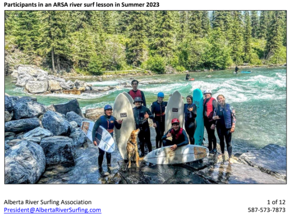 Report on 2023 Pilot River Surf Lessons on the Lower Kananaskis River ...