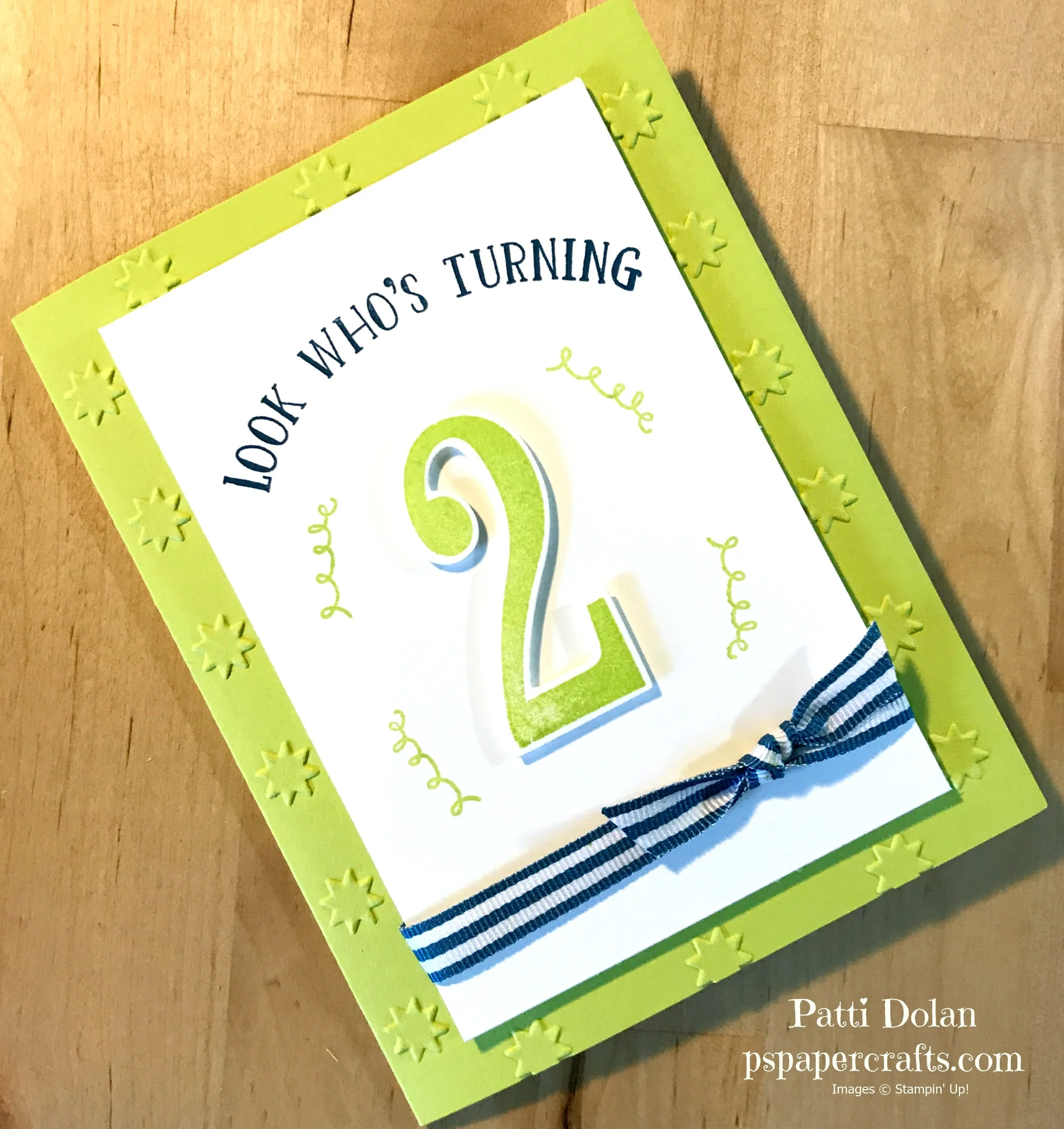 Look Who's Turning 2 - Cute Birthday Card — P.S. Paper Crafts