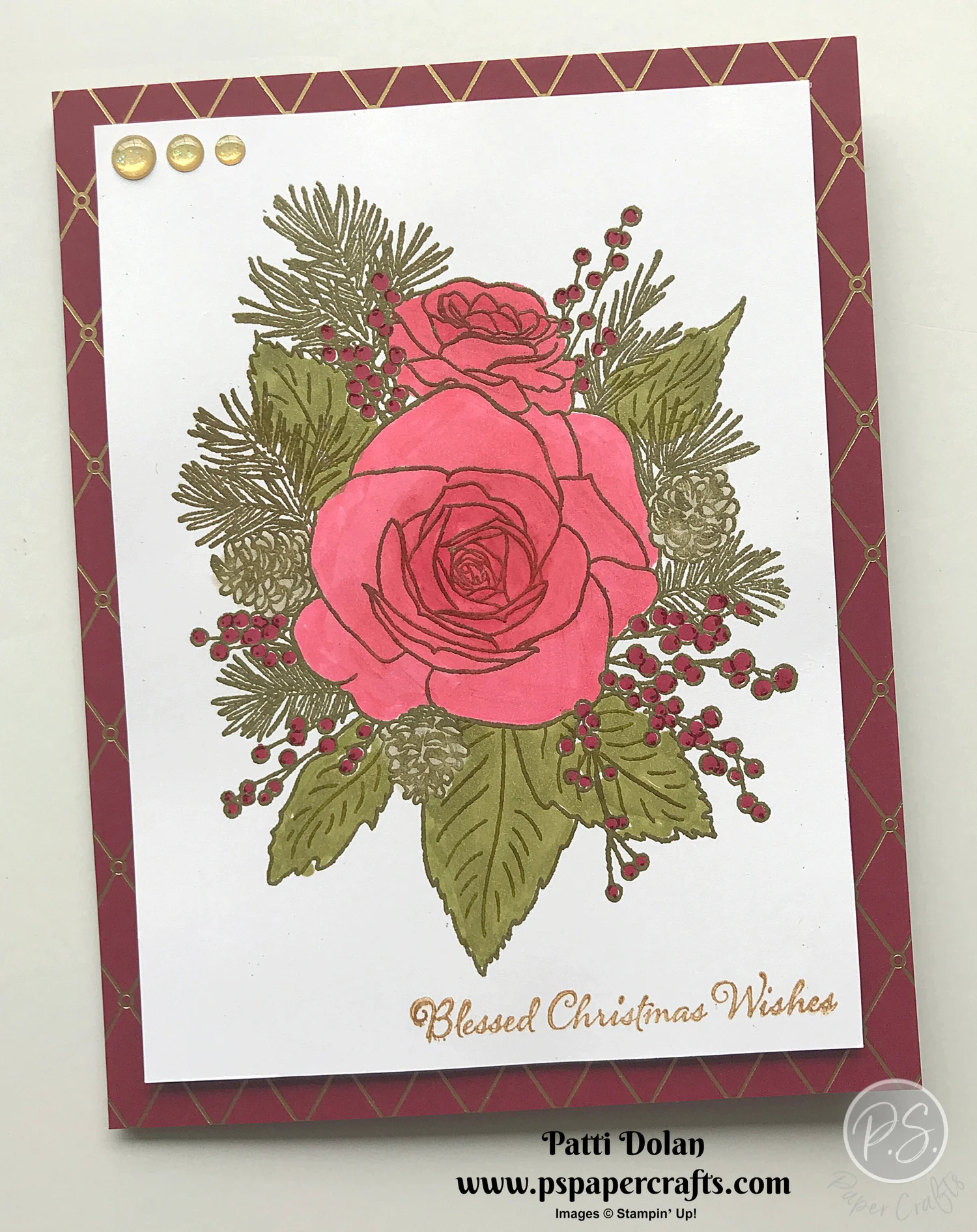 Beautiful Christmas Rose Card — P.S. Paper Crafts