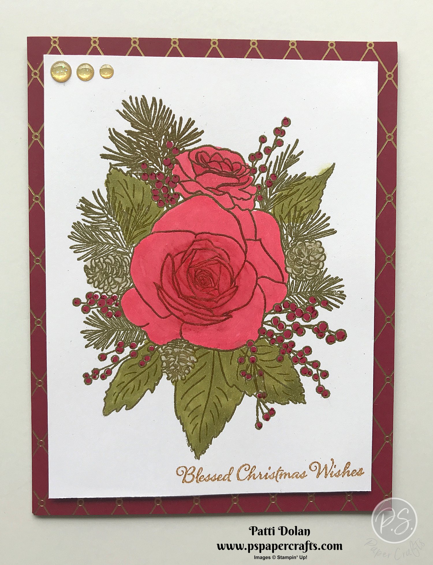 Beautiful Christmas Rose Card — P.S. Paper Crafts