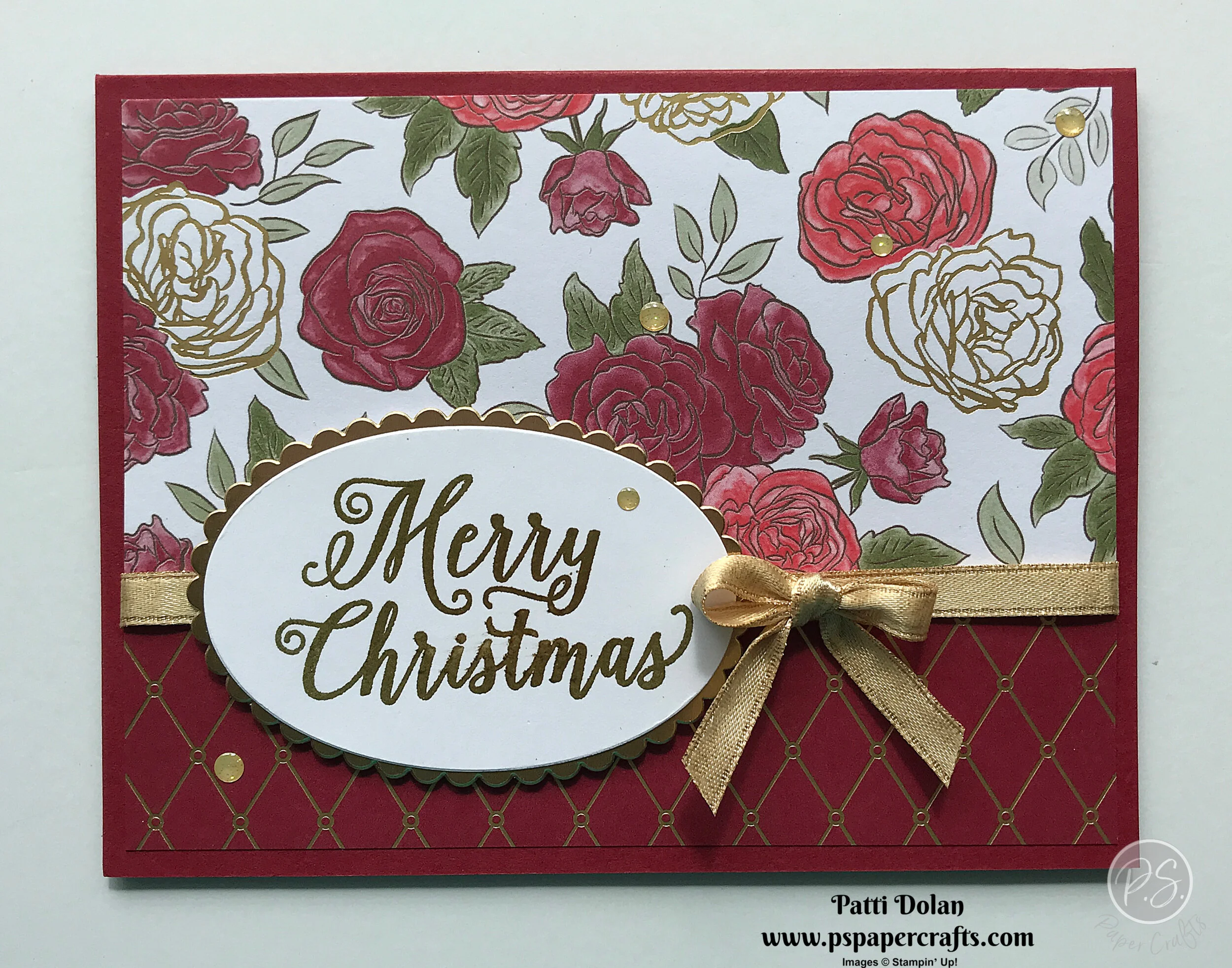 Simple But Elegant Rose Christmas Card — P.S. Paper Crafts