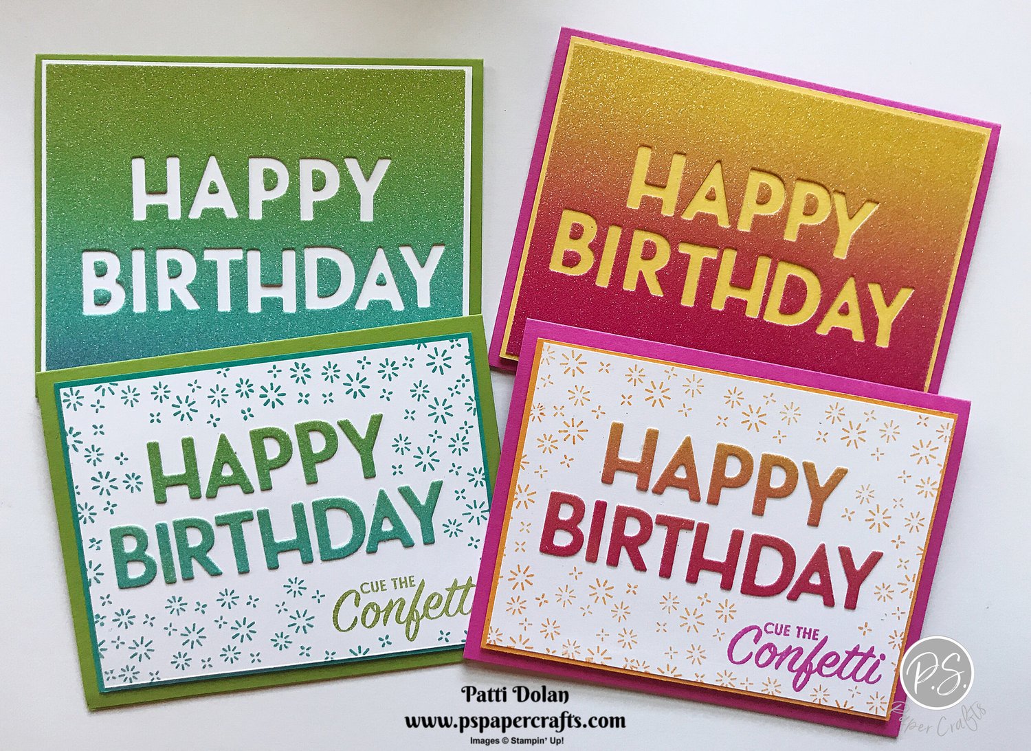 Fun Glimmer Birthday Cards — P.S. Paper Crafts