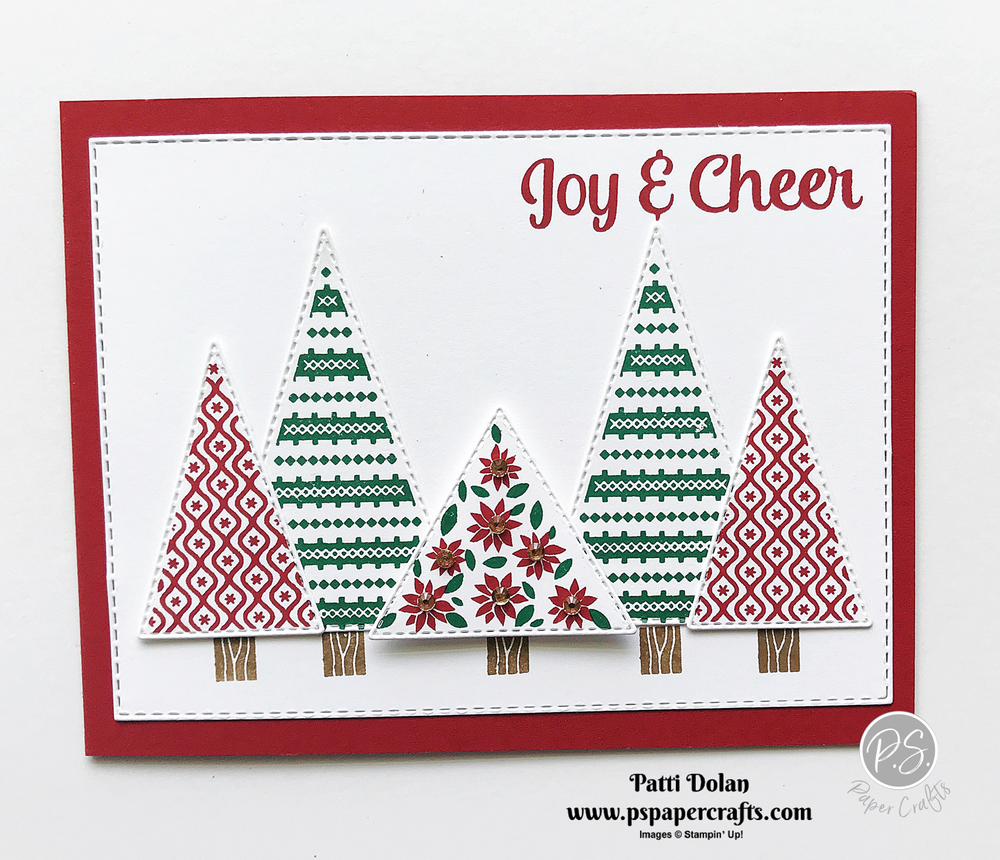 Fun Christmas Trees using Tree Angle Stamp Set & Stitched Triangles — P ...