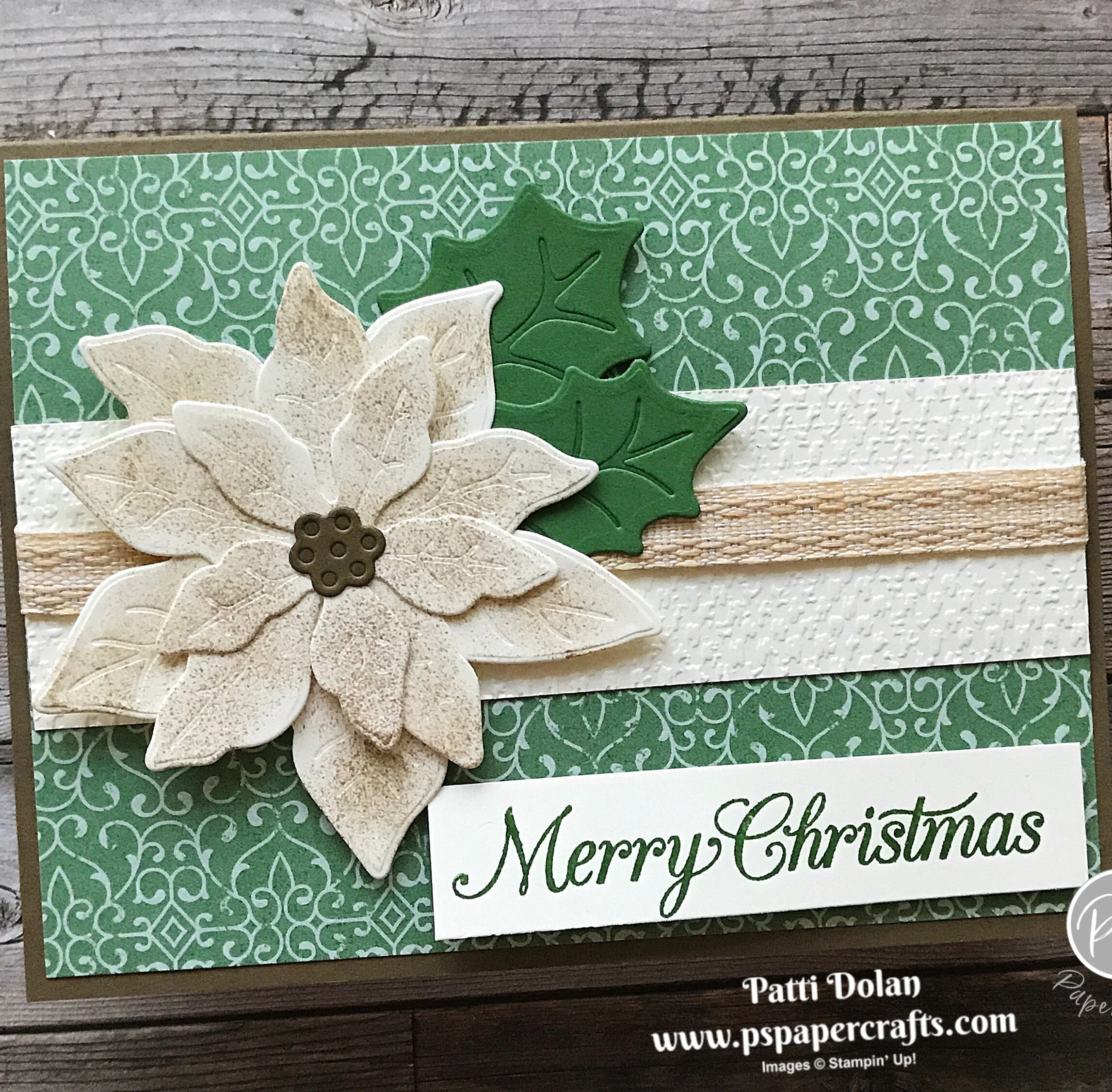 Poinsettia Petals Christmas Card — P.S. Paper Crafts