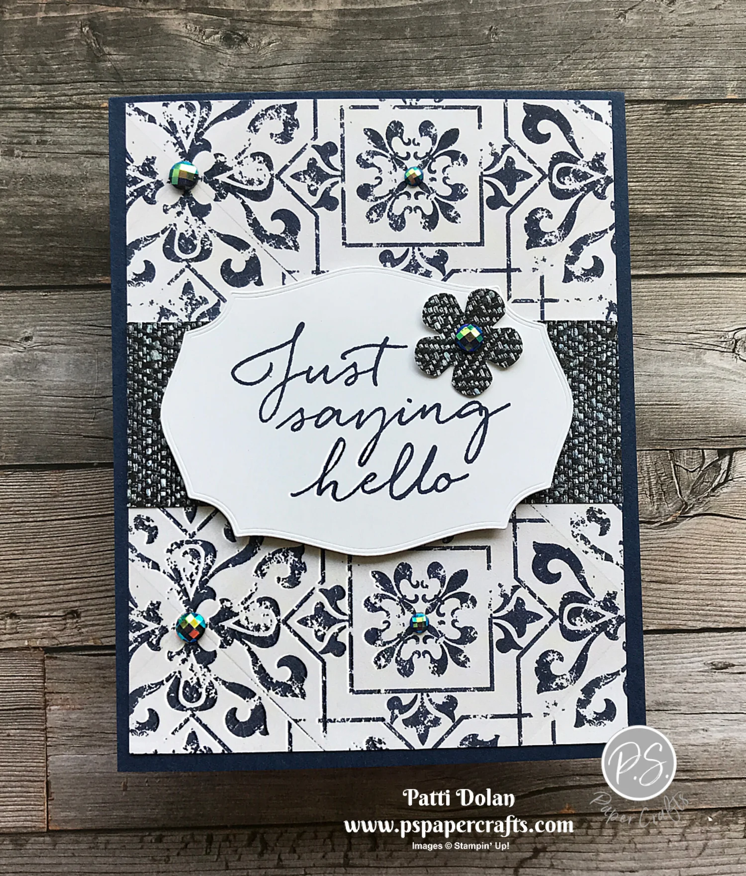Super Simple Hello Card using Tasteful Touches — P.S. Paper Crafts