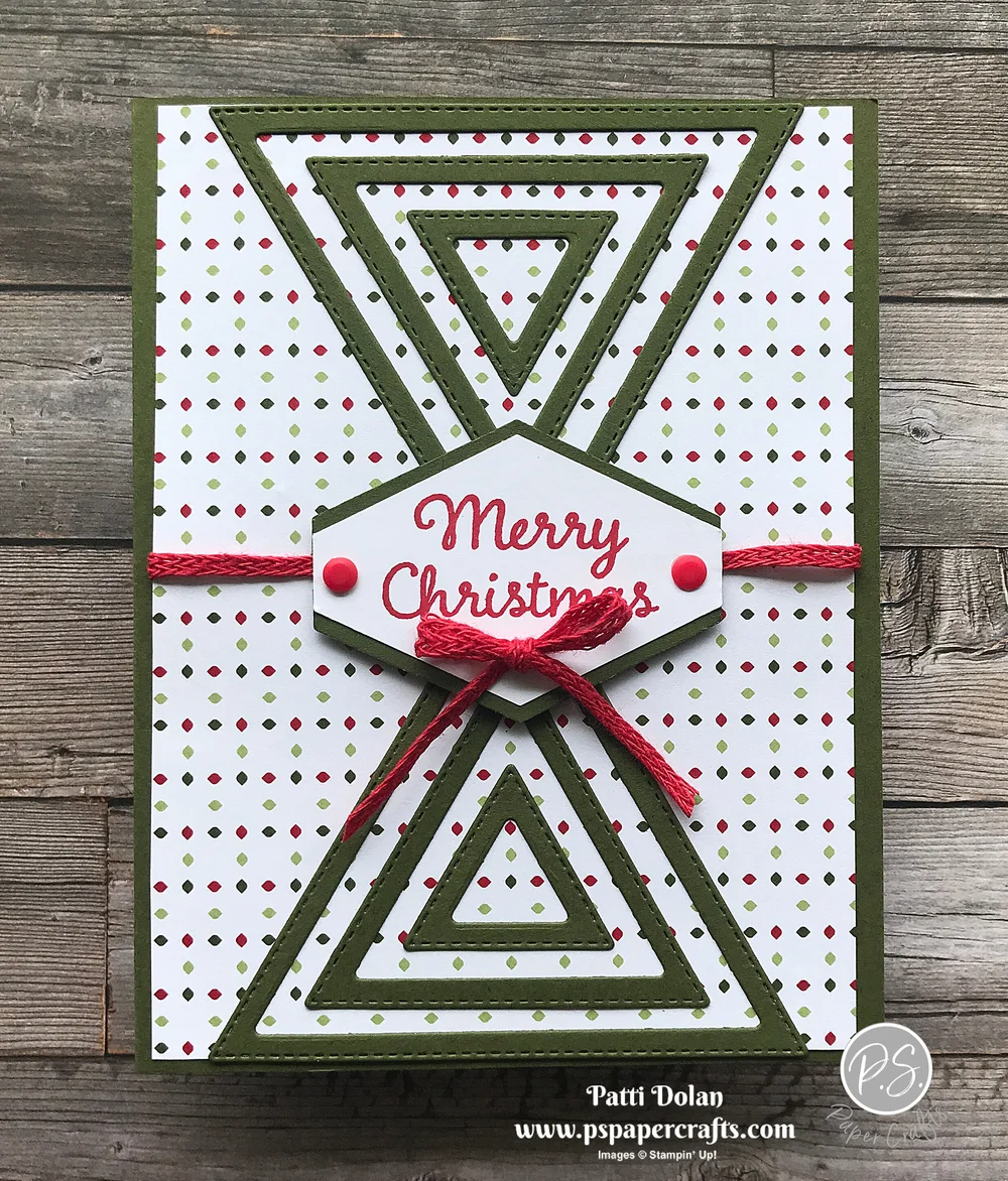 Fun Christmas Card using Stitched Triangles — P.S. Paper Crafts