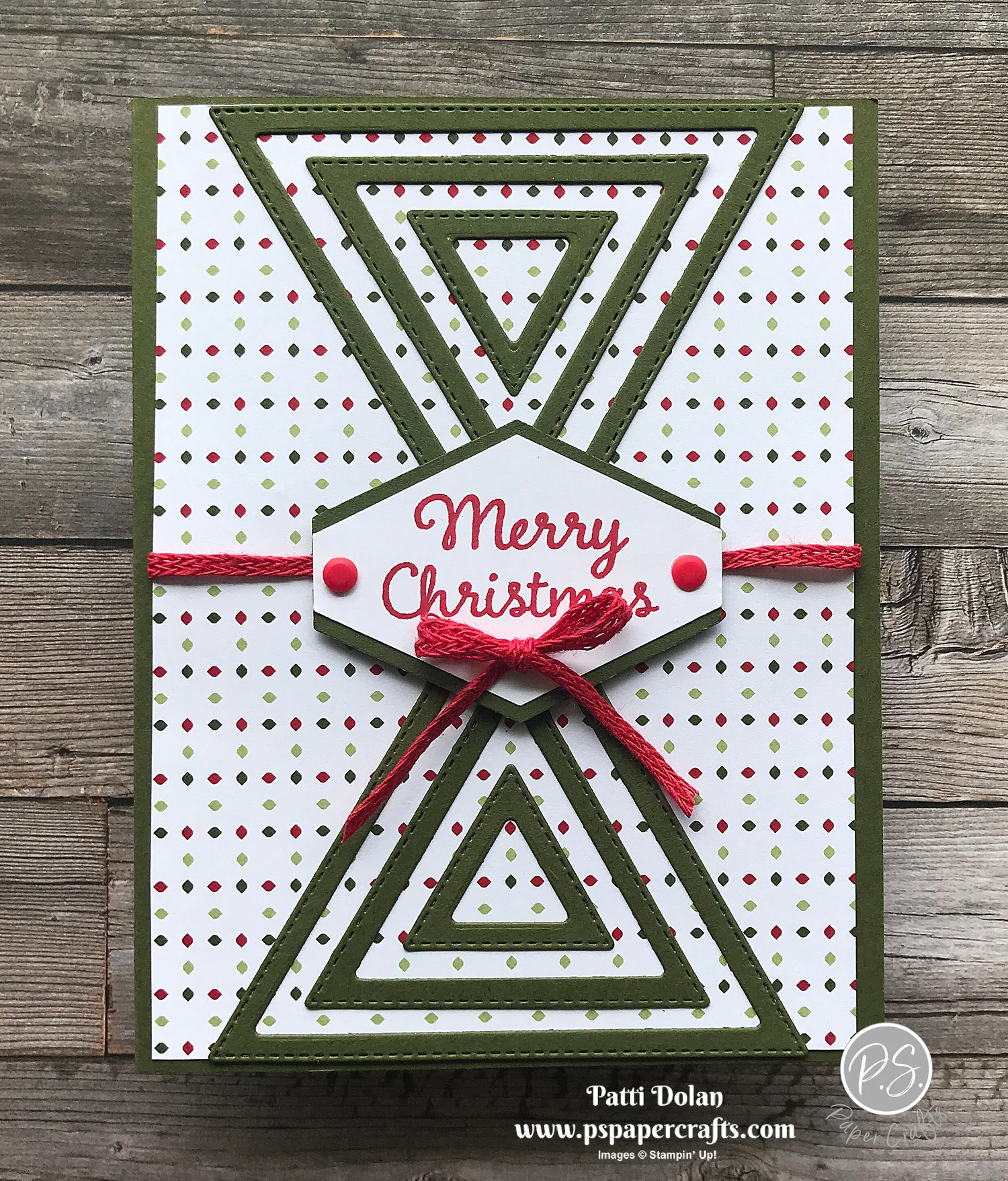 Fun Christmas Card using Stitched Triangles — P.S. Paper Crafts