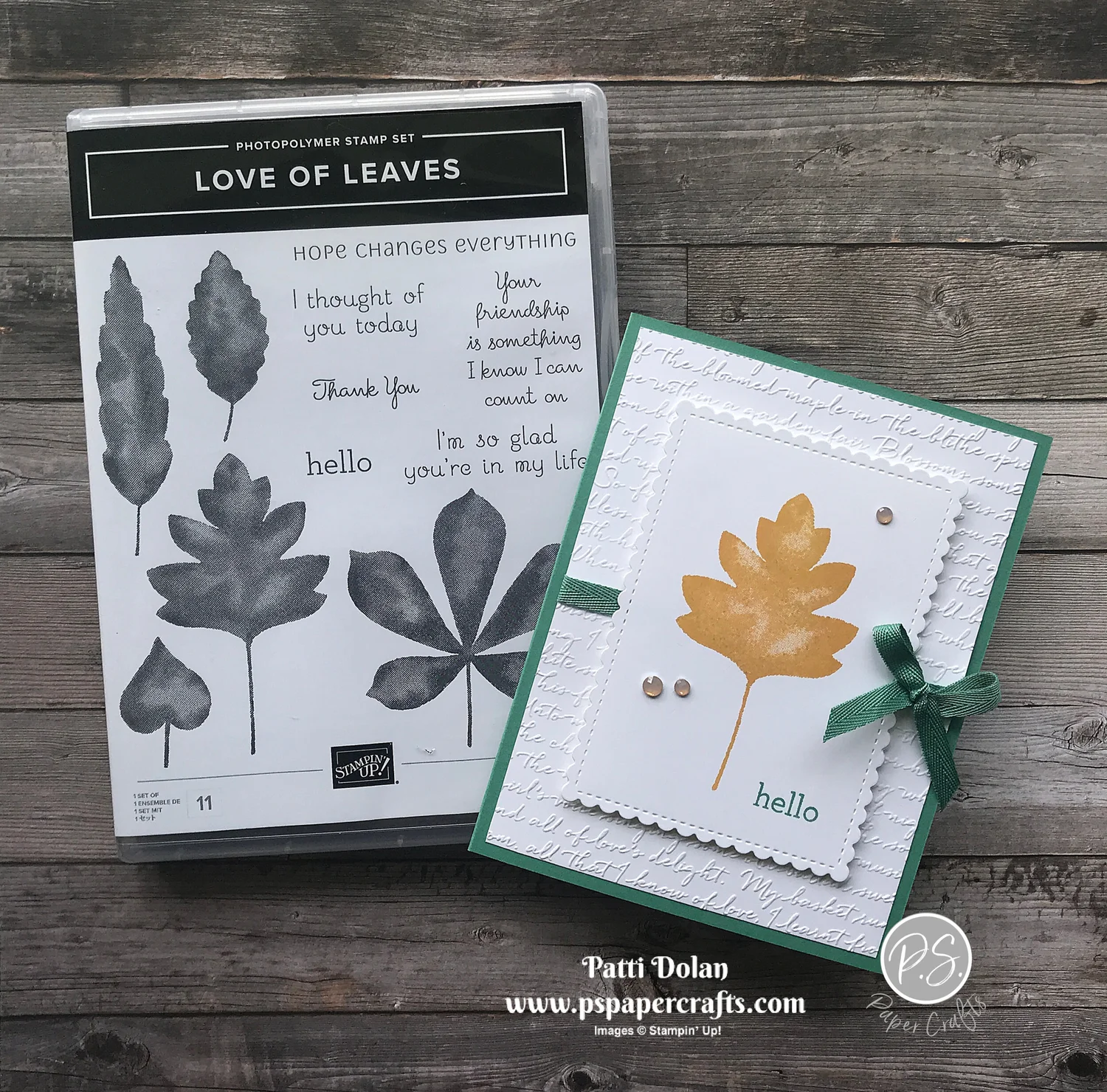 Simple Hello Card using Love Of Leaves — P.S. Paper Crafts