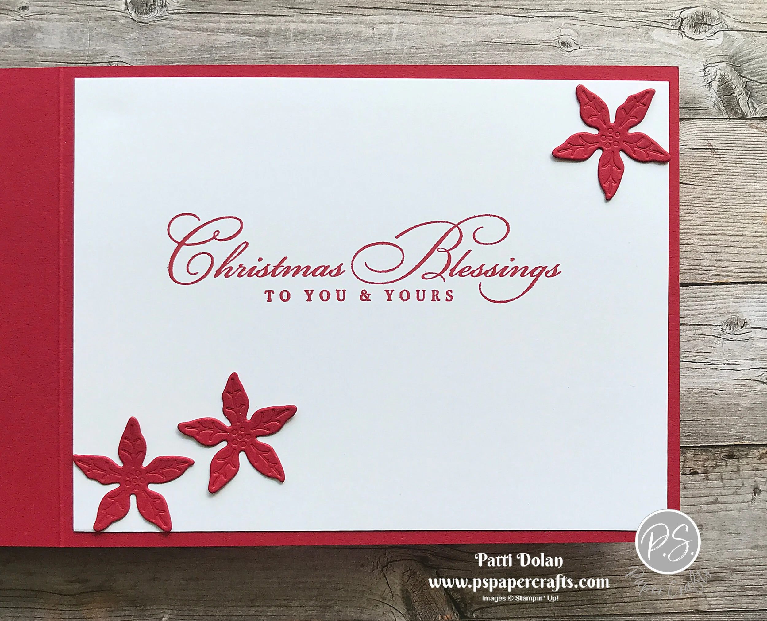 Beautiful Poinsettia Christmas Card — P.S. Paper Crafts