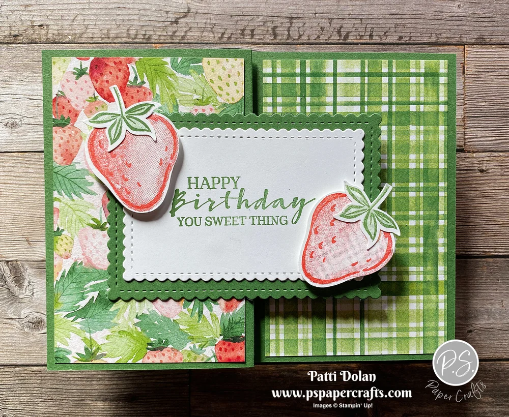 Sweet Strawberry Fun Fold Card — P.S. Paper Crafts