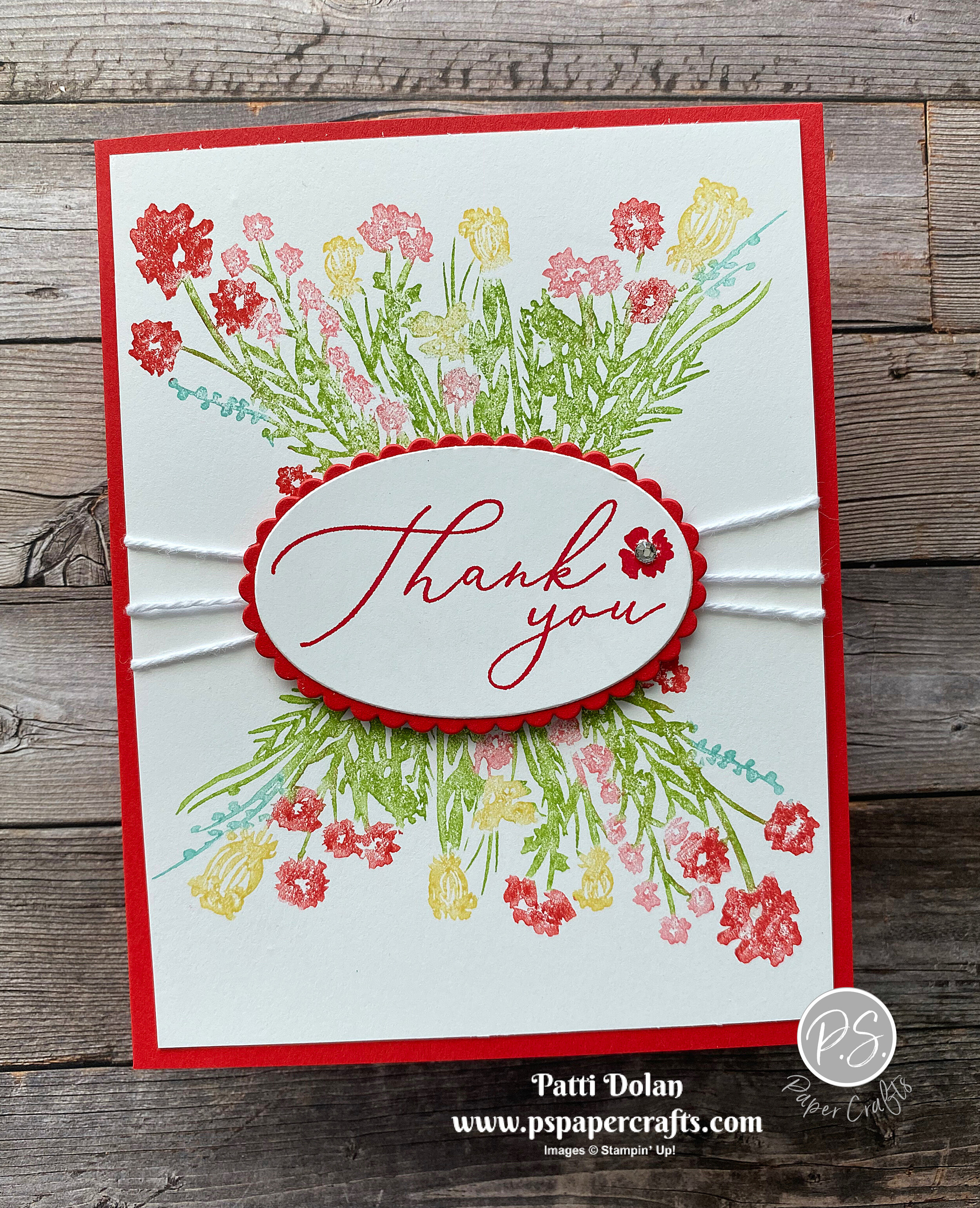 Corner Bouquet Thank You Card — P.S. Paper Crafts