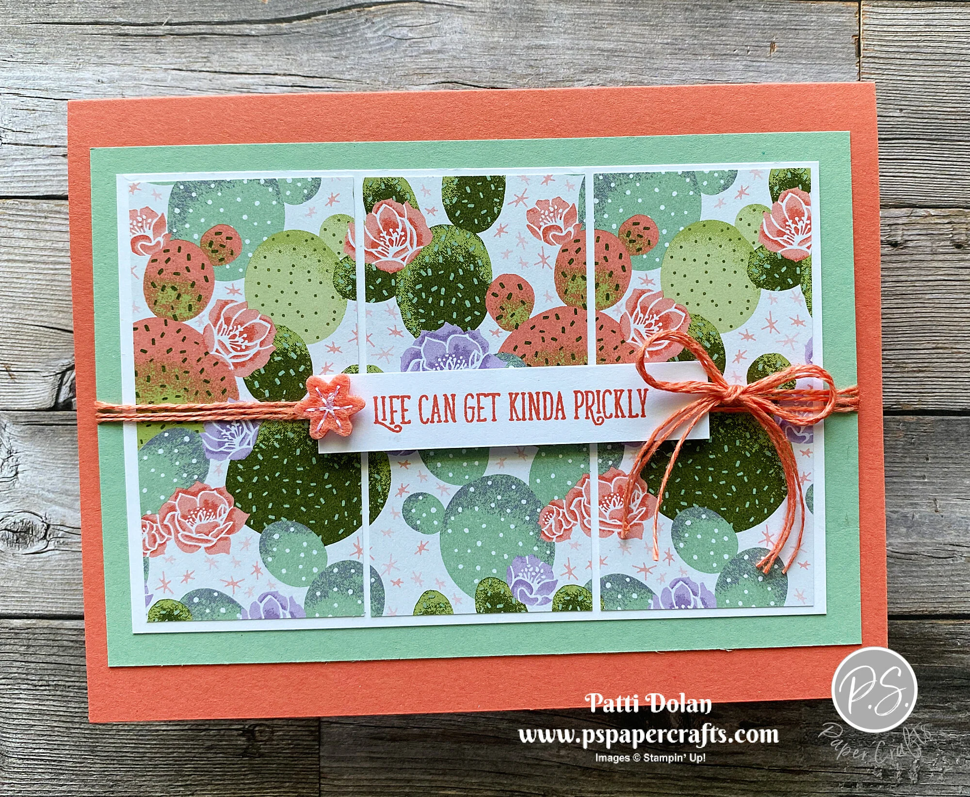 Flowering Cactus Prickly Card — P.S. Paper Crafts