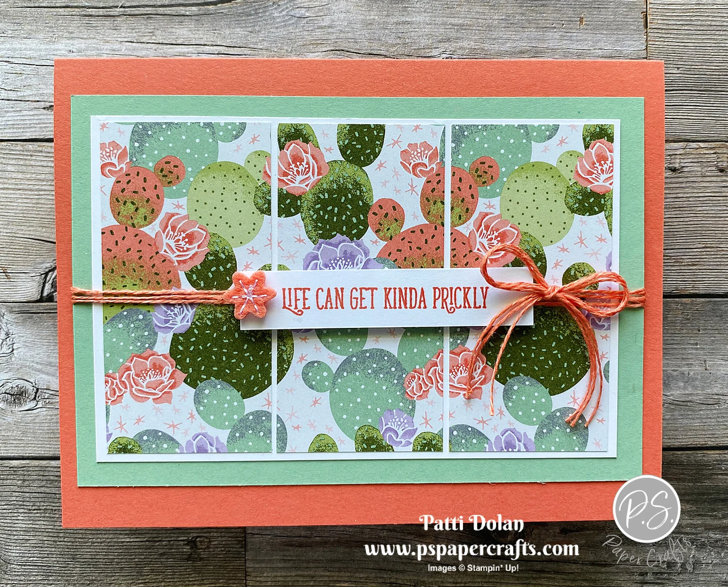 Flowering Cactus Prickly Card — P.S. Paper Crafts
