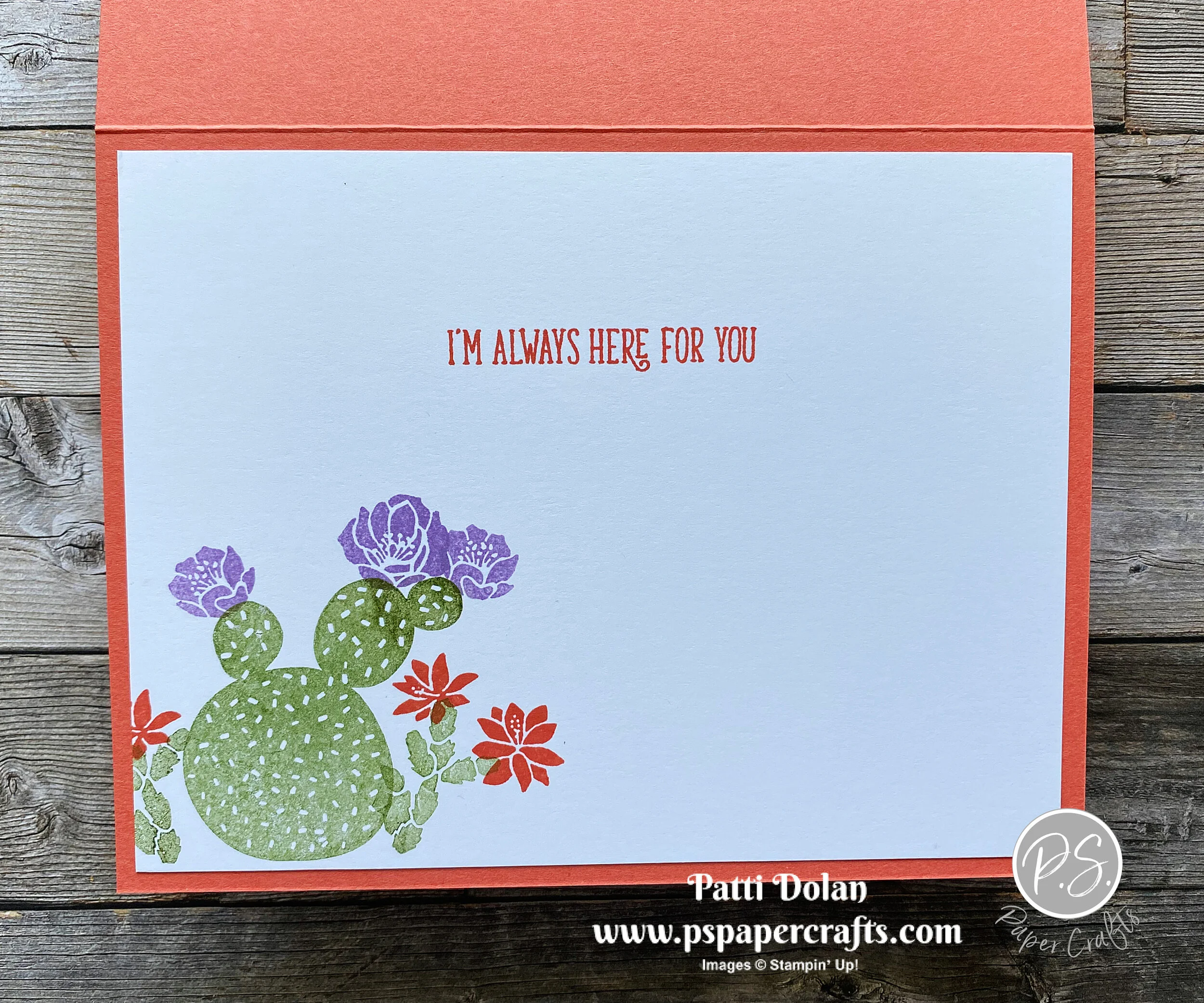Flowering Cactus Prickly Card — P.S. Paper Crafts