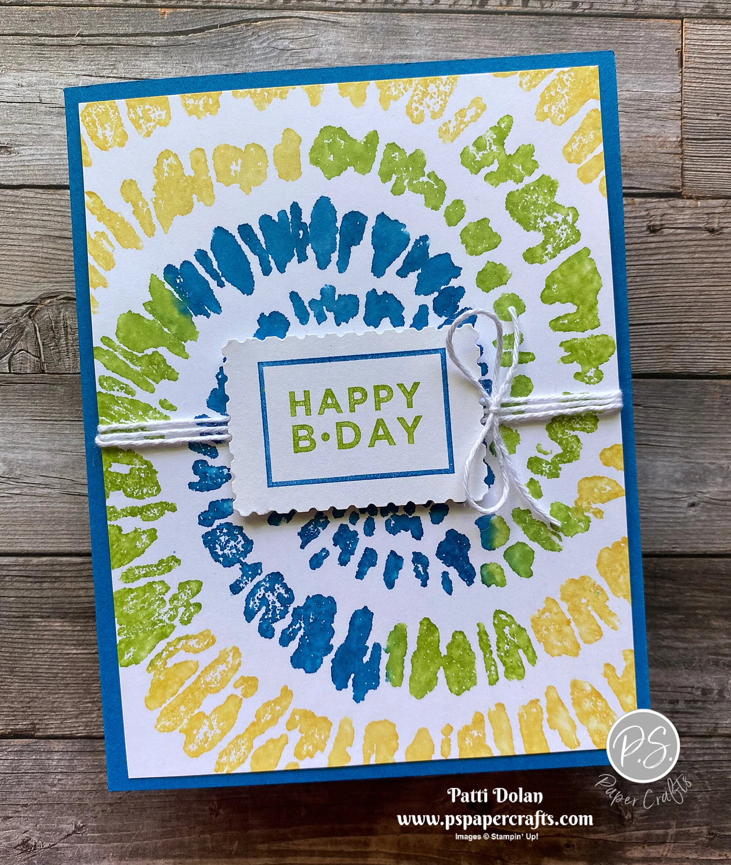 Groovy Tie Dye B-day Card — P.S. Paper Crafts