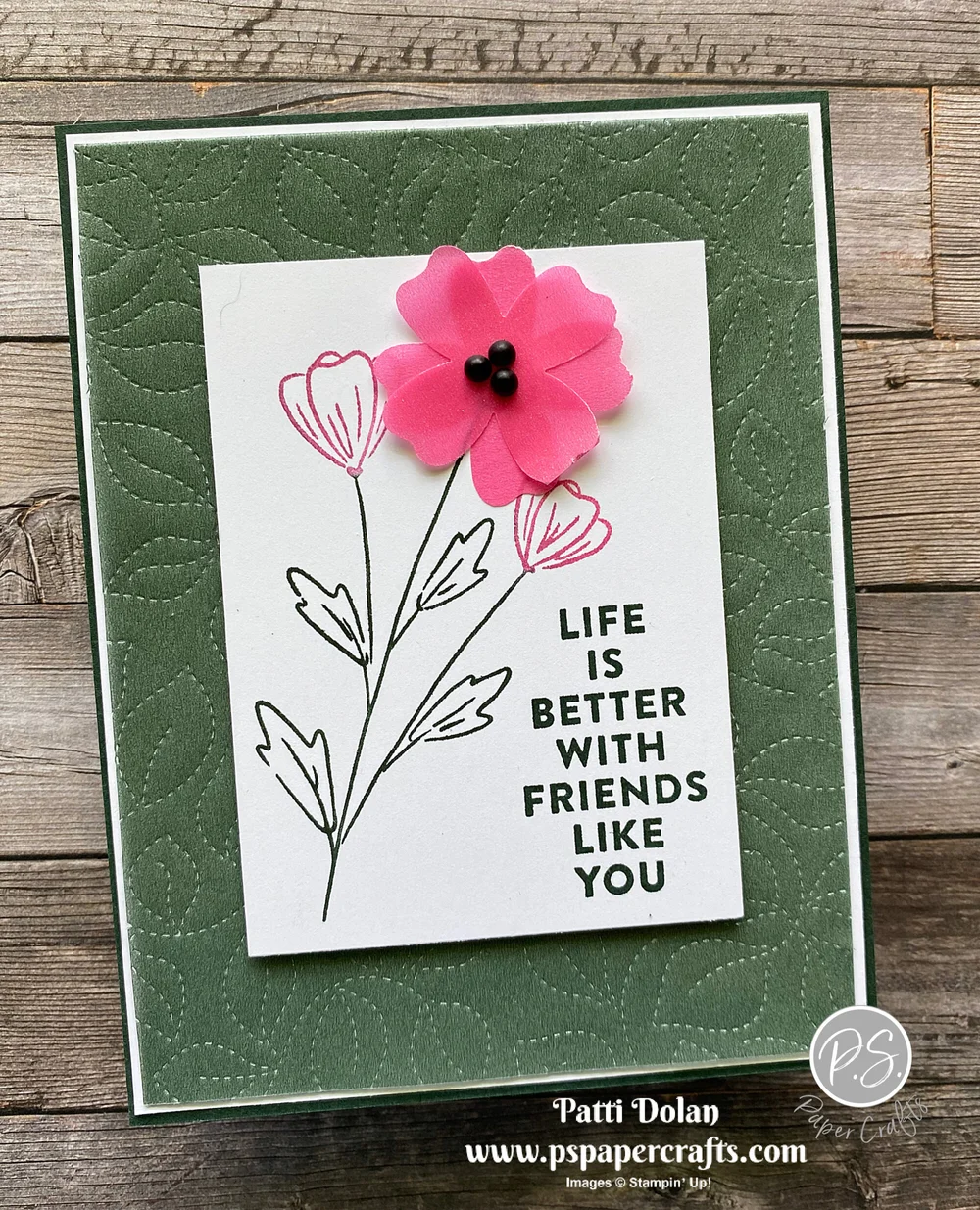 Shimmery Friendship Card — P.S. Paper Crafts