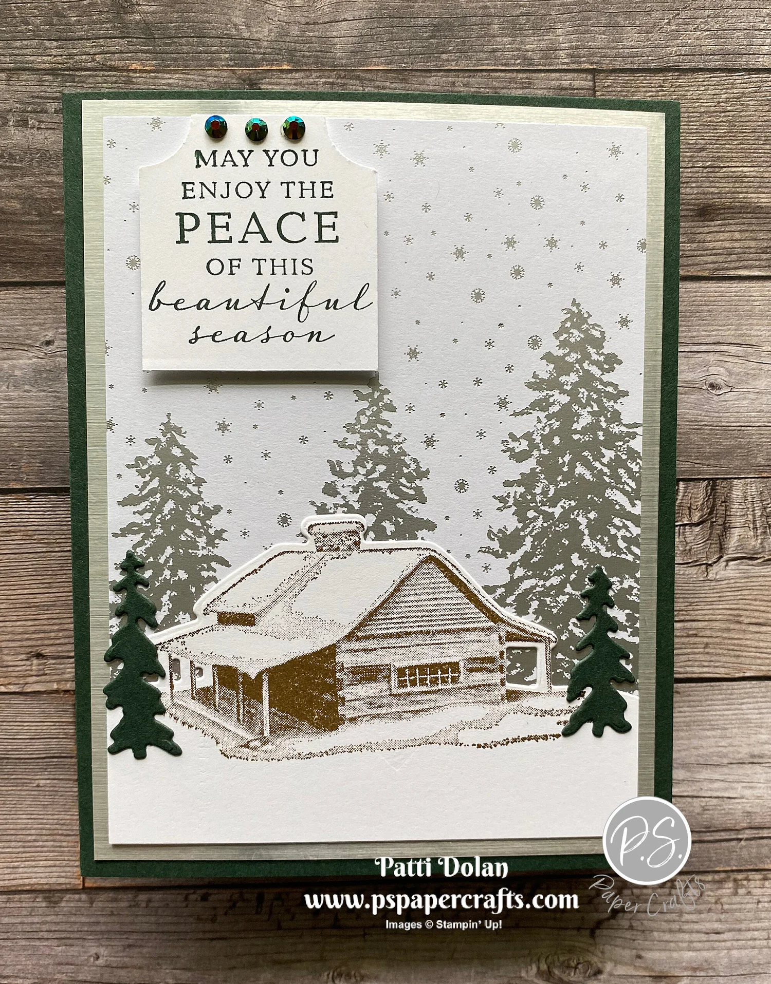 Peaceful Cabin Christmas Card — P.S. Paper Crafts