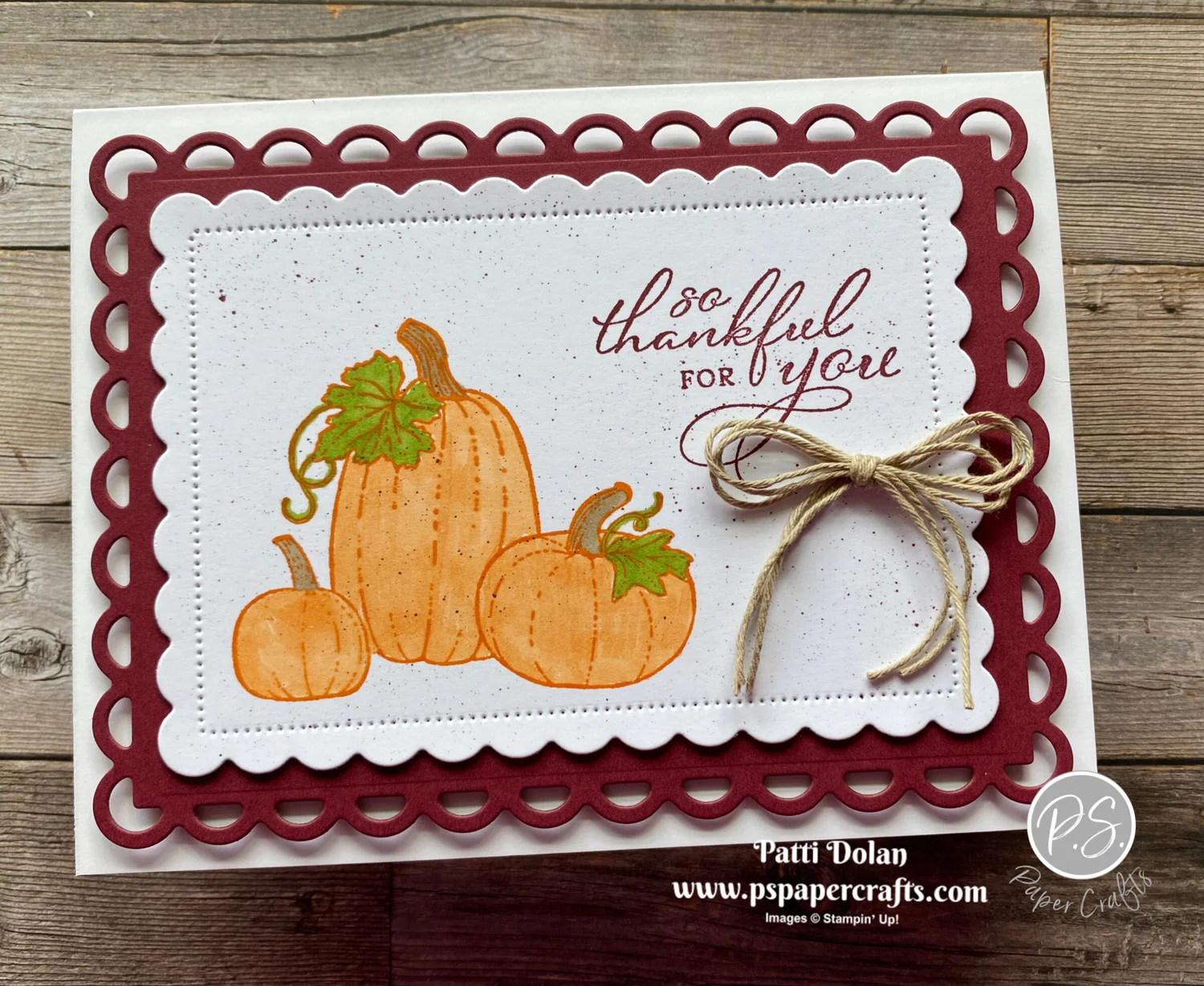 Pretty Pumpkins Thankful Card — P.S. Paper Crafts