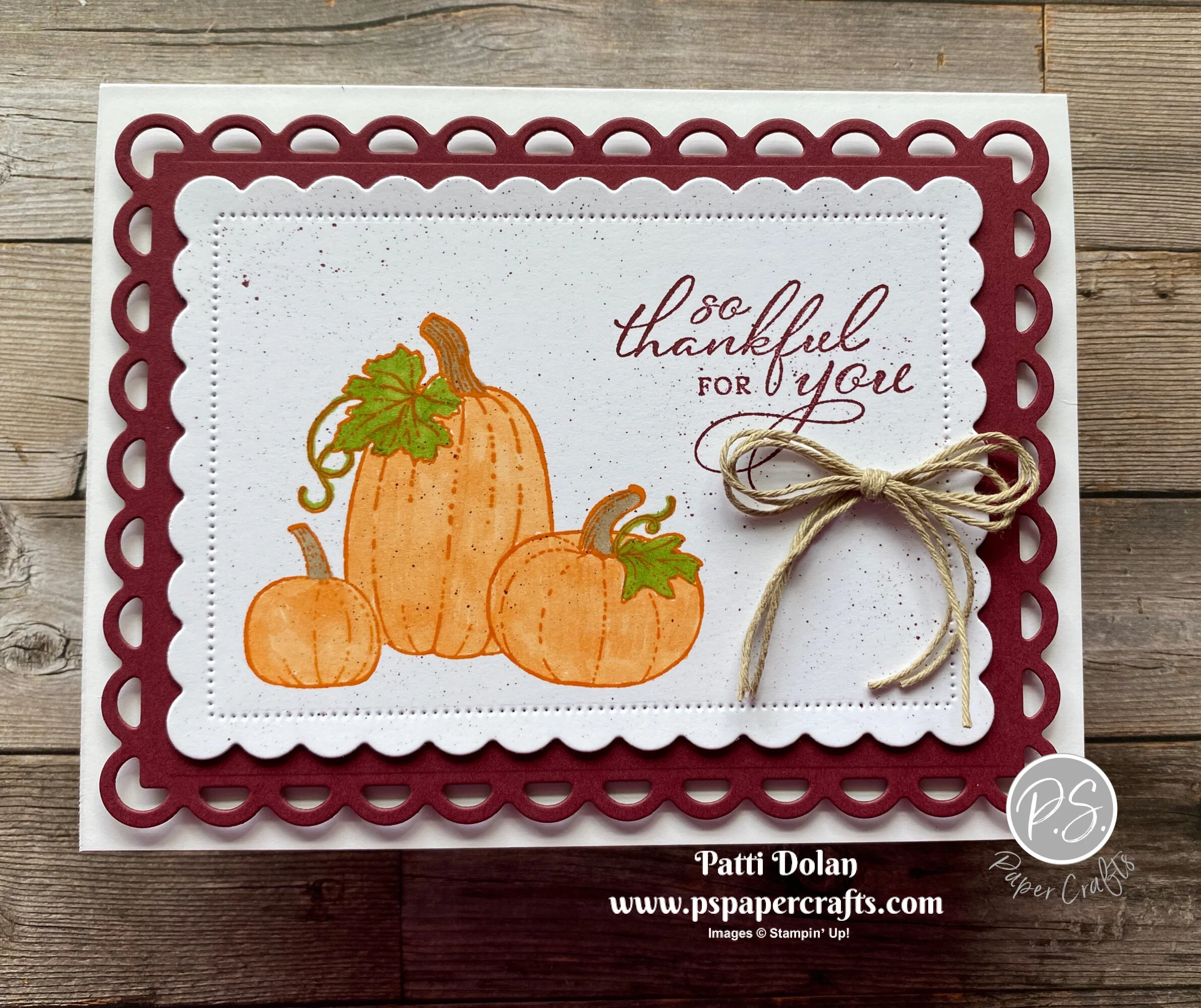 Pretty Pumpkins Thankful Card — P.S. Paper Crafts