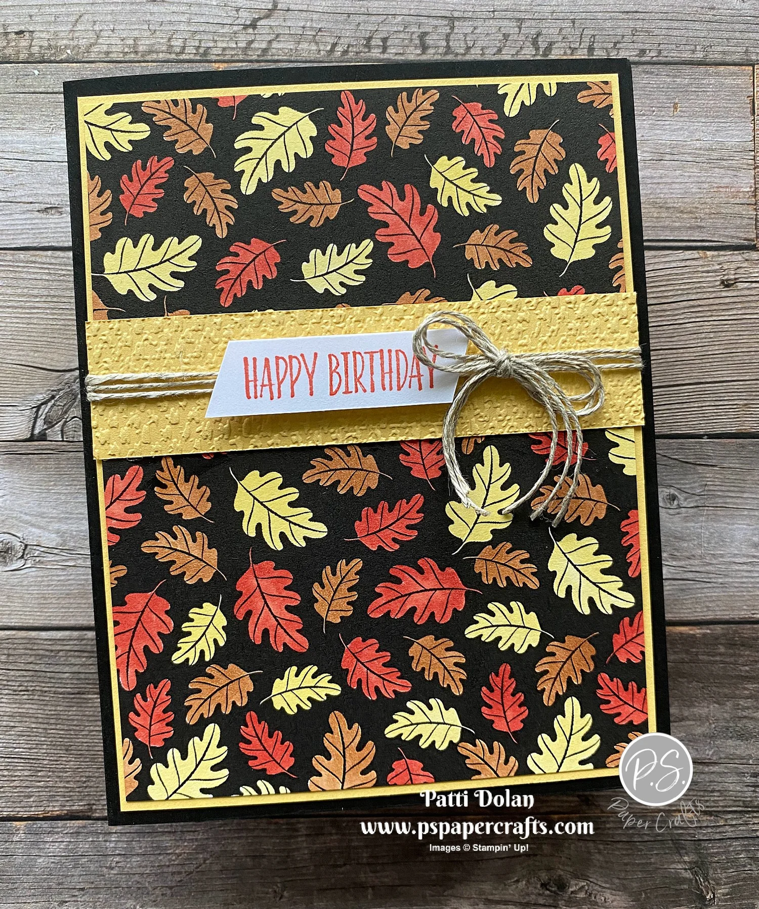 Patterned Party Designer Series Paper Fall Card — P.S. Paper Crafts