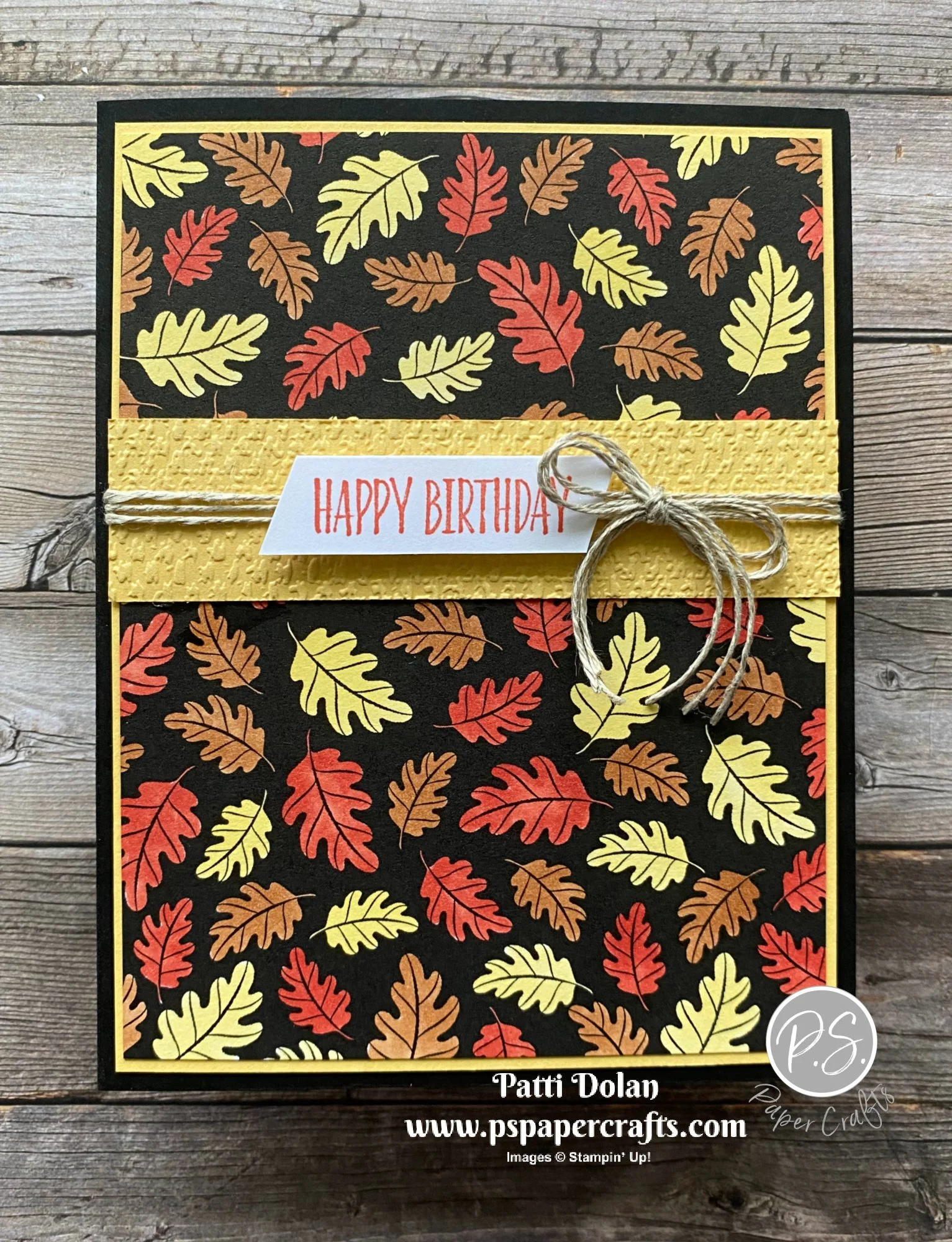 Patterned Party Designer Series Paper Fall Card — P.S. Paper Crafts