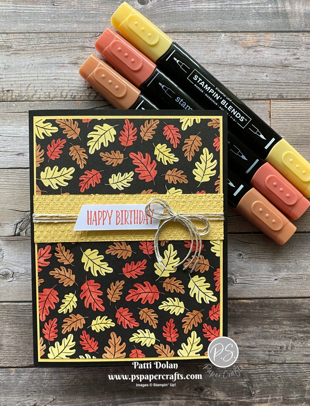 Patterned Party Designer Series Paper Fall Card — P.S. Paper Crafts