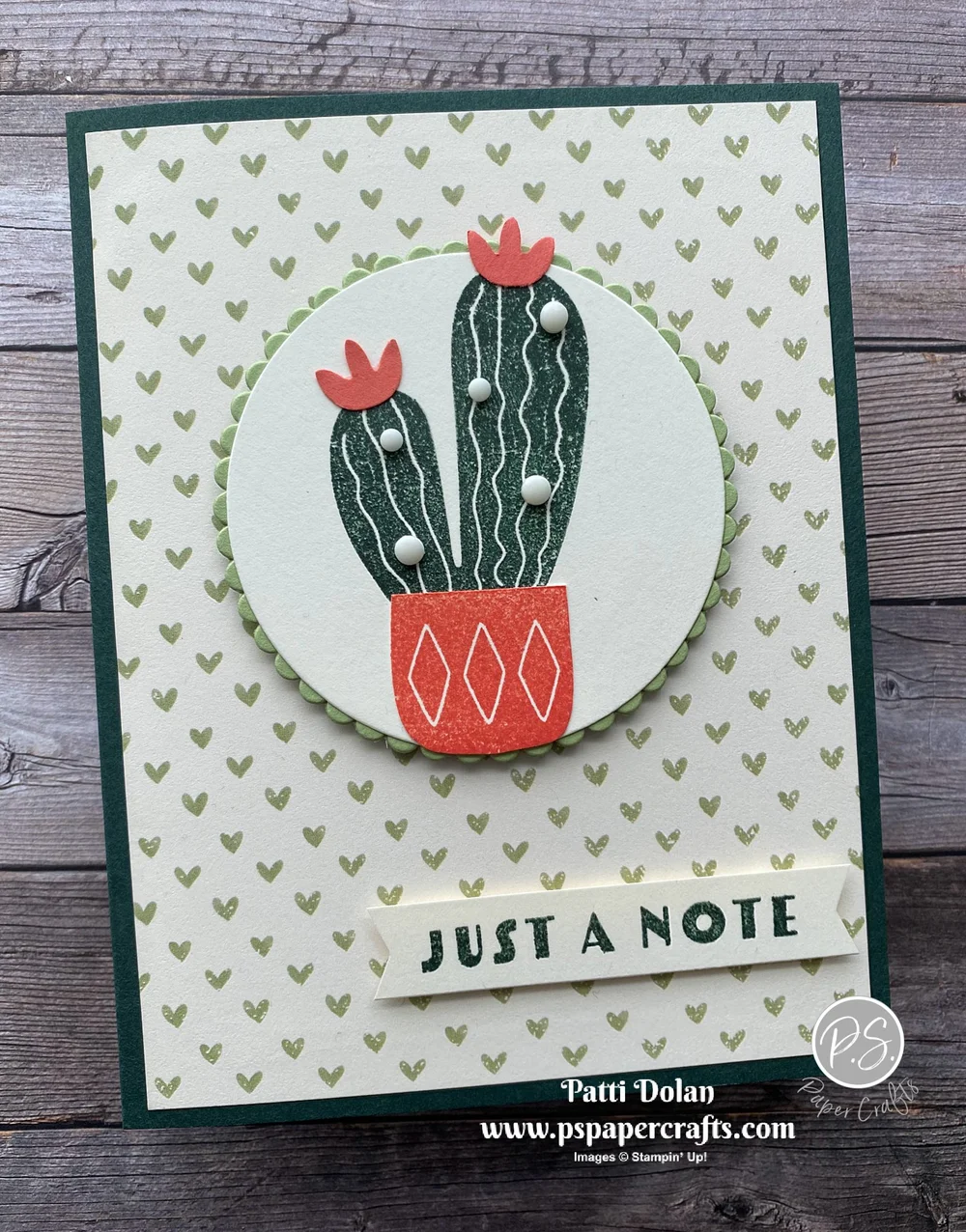 Cactus Cuties Just A Note Card — P.S. Paper Crafts
