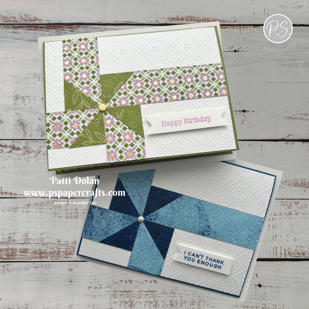 Ribbon Pinwheel Cards — P.S. Paper Crafts