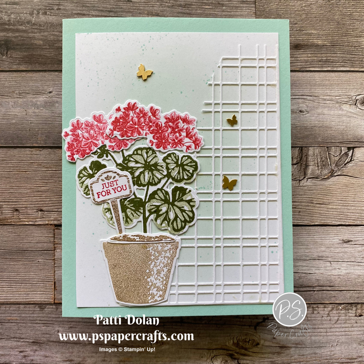 Pretty Potted Geranium Card — P.S. Paper Crafts