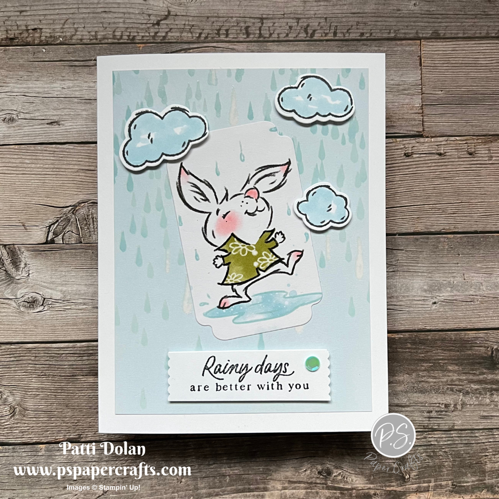 Cute Playing In The Rain Card — P.S. Paper Crafts