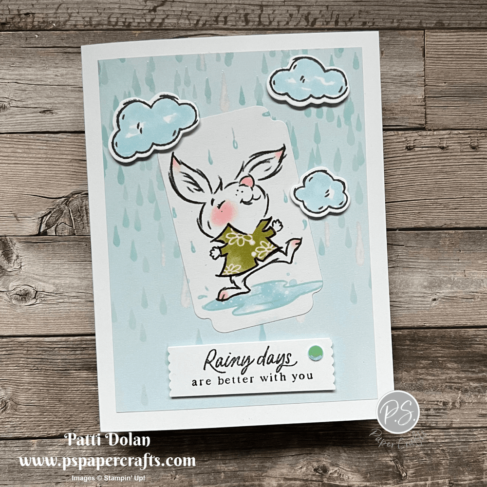 Cute Playing In The Rain Card — P.S. Paper Crafts