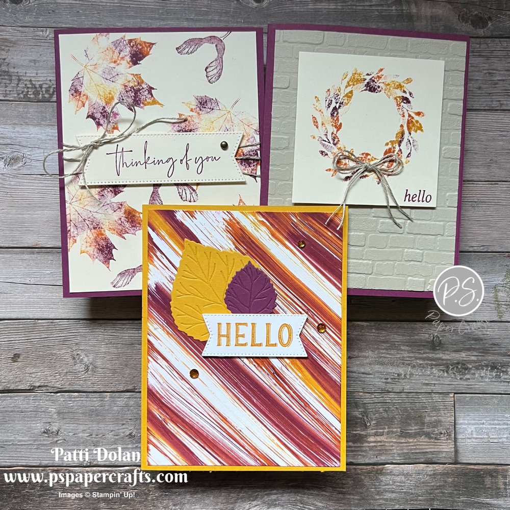 Three Autumn Cards using the Baby Wipe Technique — P.S. Paper Crafts