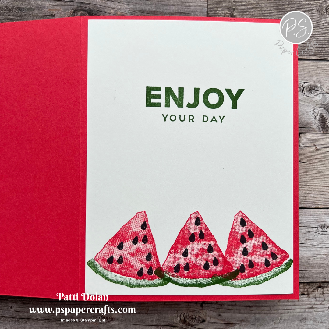 Fun Watercolor Melon Card — P.S. Paper Crafts