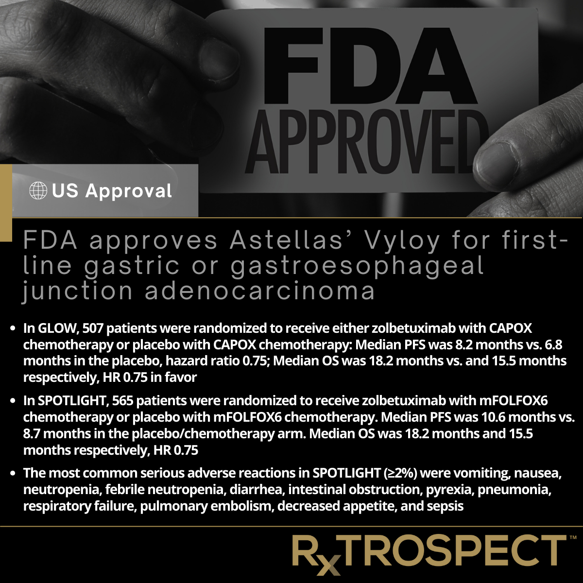 RxTROSPECT — FDA approves Astellas’ Vyloy for first-line gastric or gastroesophageal junction ...