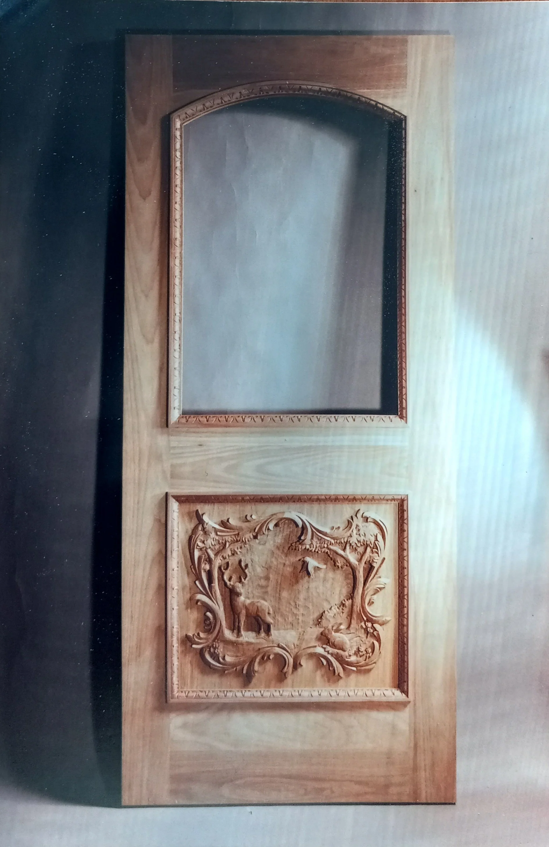 Rustic style carved doors and mantels — Erik Wyckoff Woodcarver