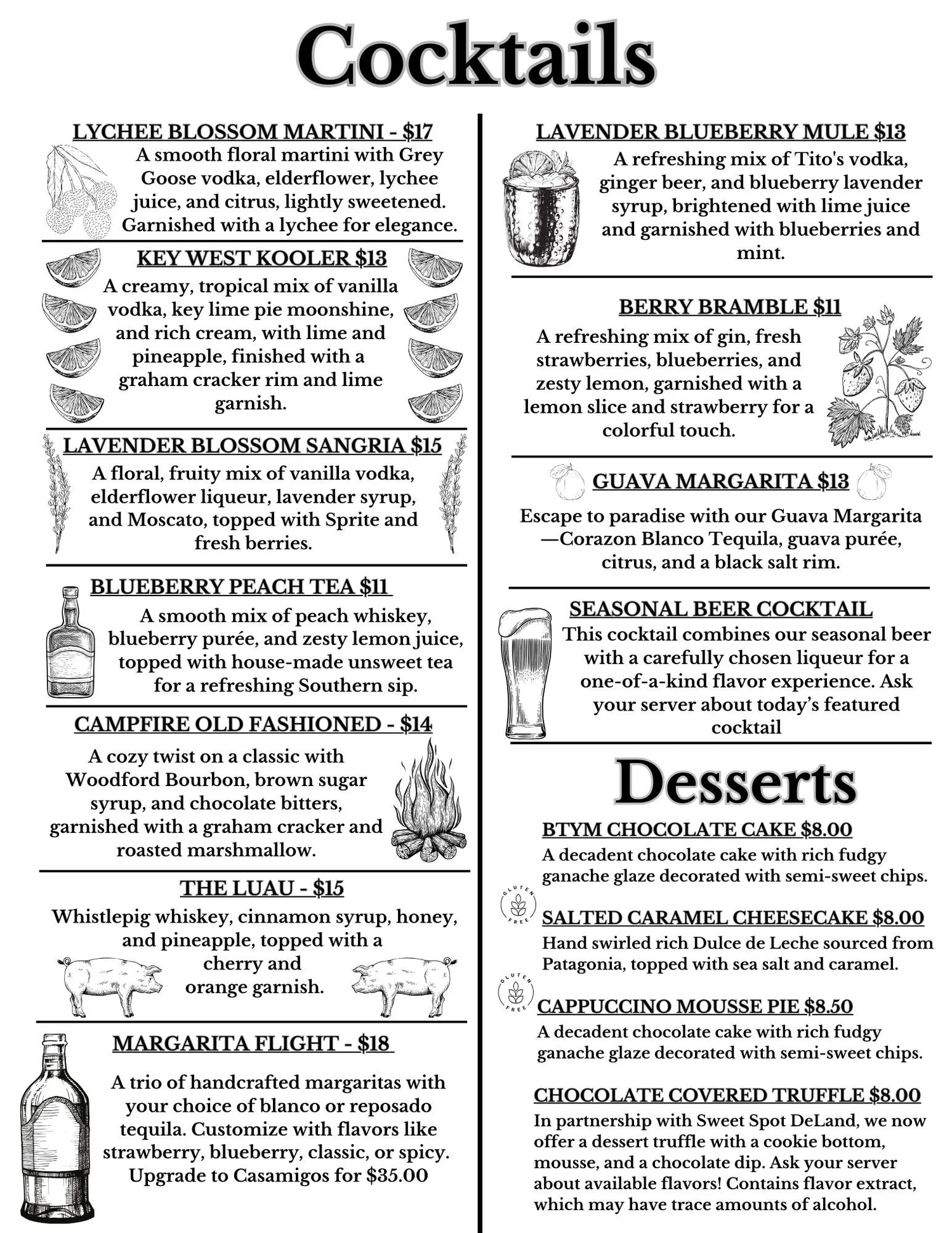 Drink Menu — The Table