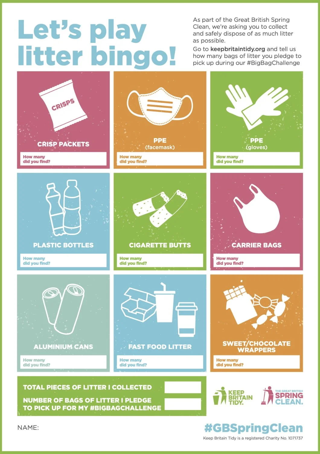 "PPE… number 3!" – Who's up for a game of Litter Bingo? — Jewish ...