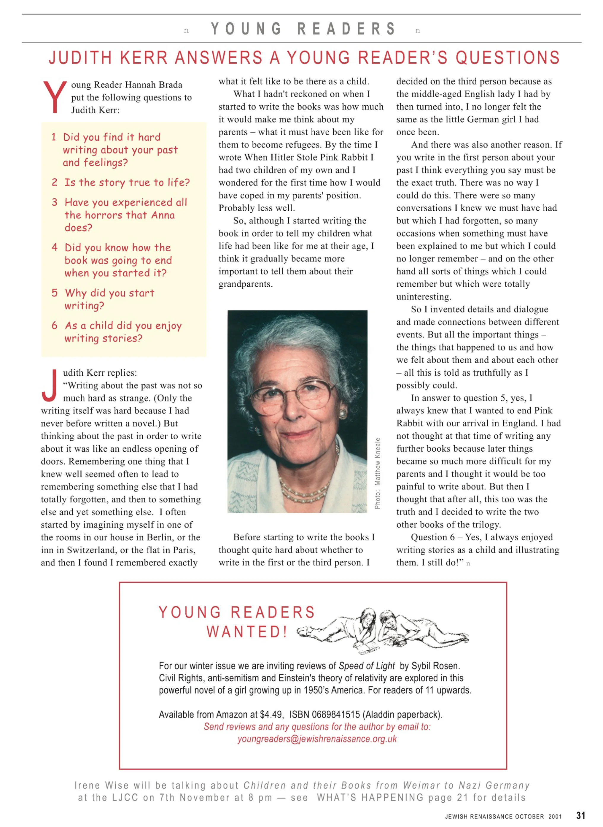Author Judith Kerr dies age 95 — Jewish Renaissance