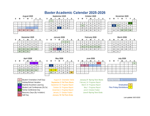 Academic Calendar — Baxter Academy for Technology and Science, Public ...