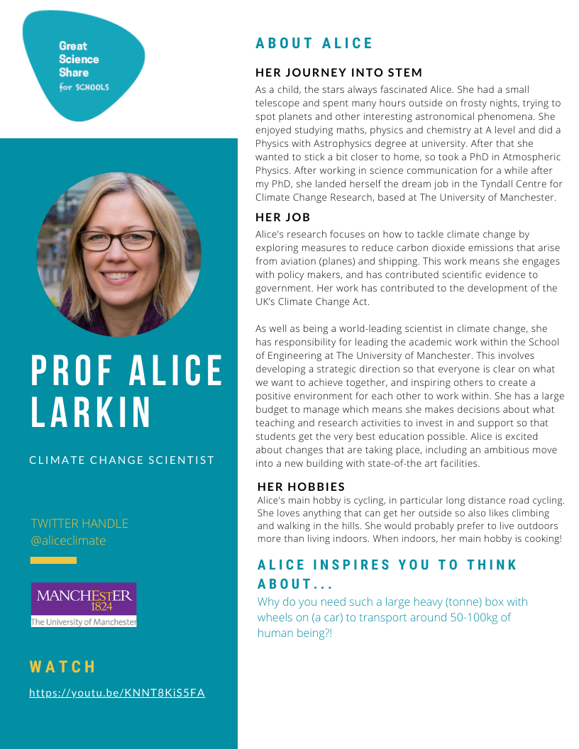 Great Science People: Professor Alice Larkin — The Great Science Share ...